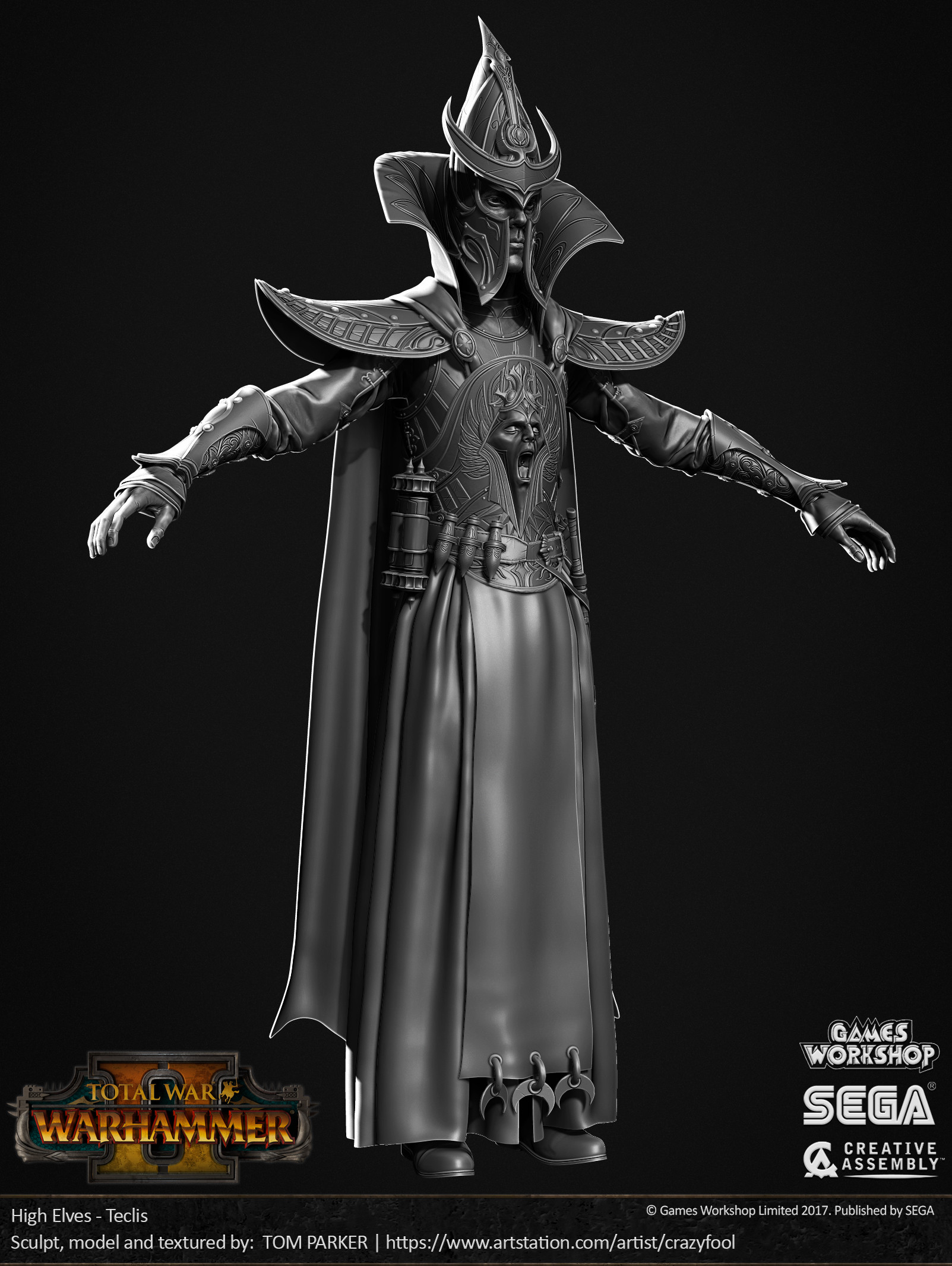 ArtStation - Total War Warhammer 2 - Teclis high poly, Tom Parker