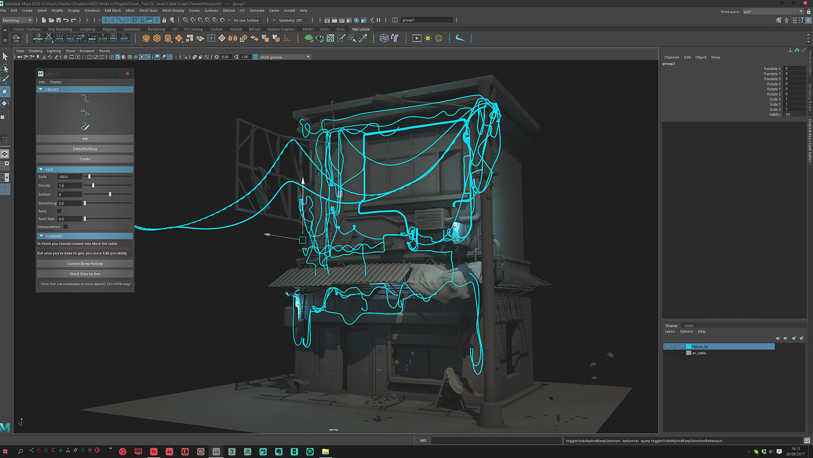- Wizix - - CABLE Script for Maya