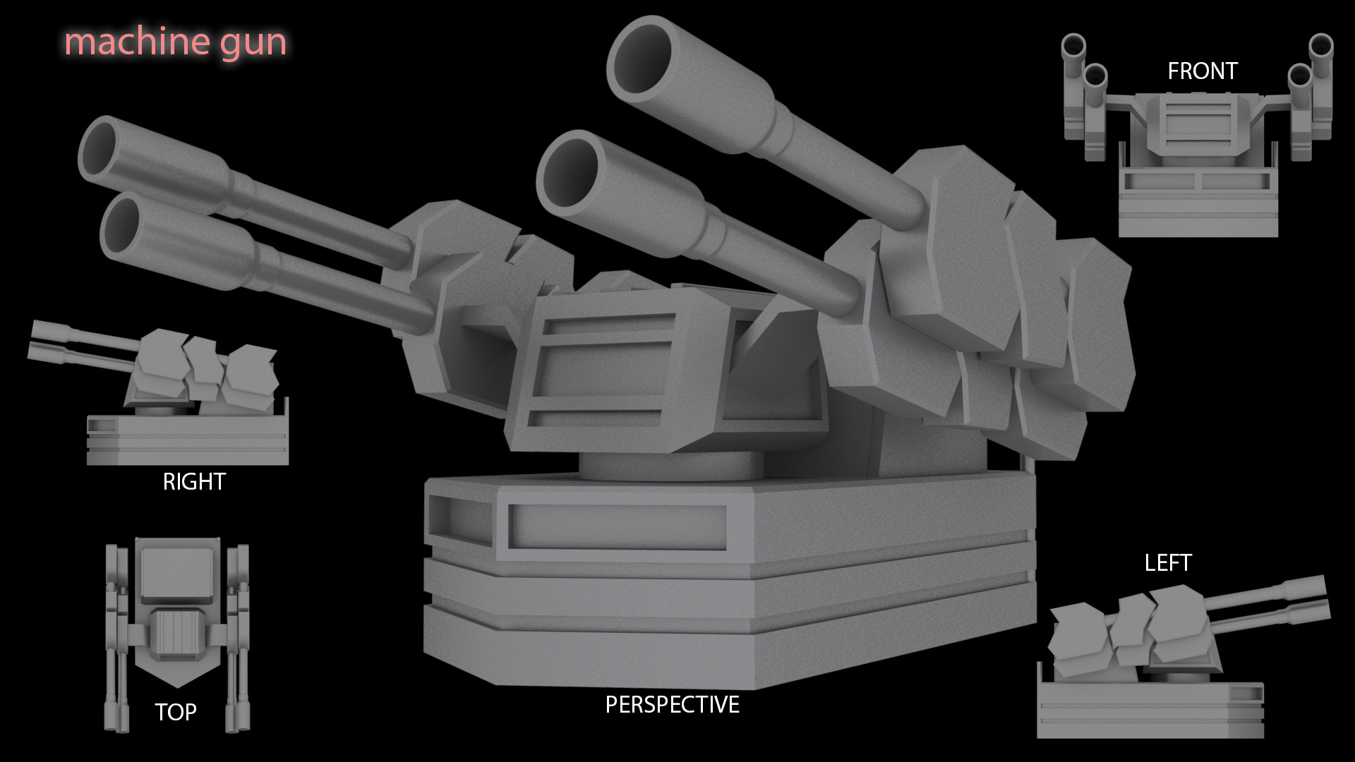 ArtStation - turret gun low poly