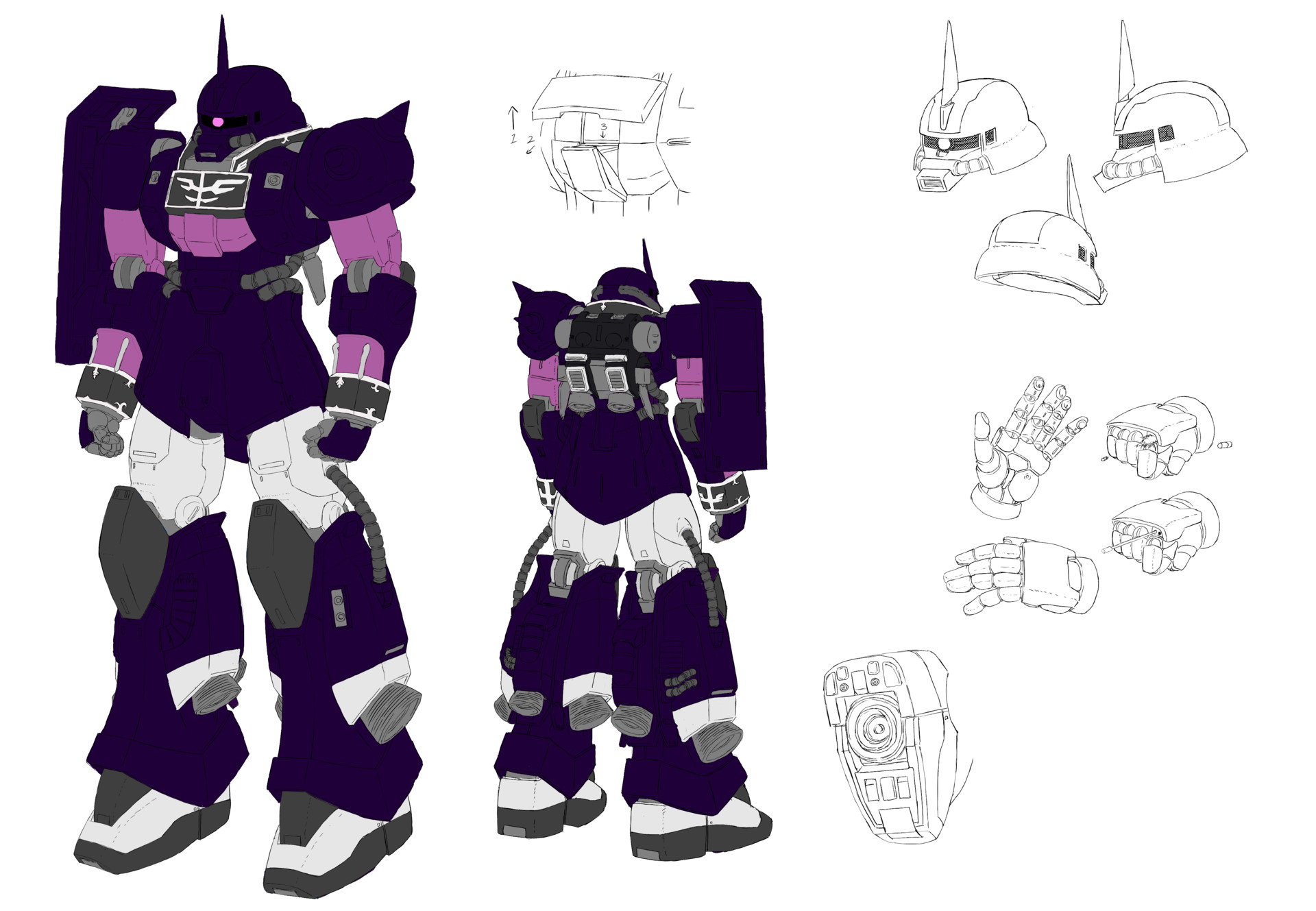 ArtStation - MS-06R Zaku II High Mobility Type
