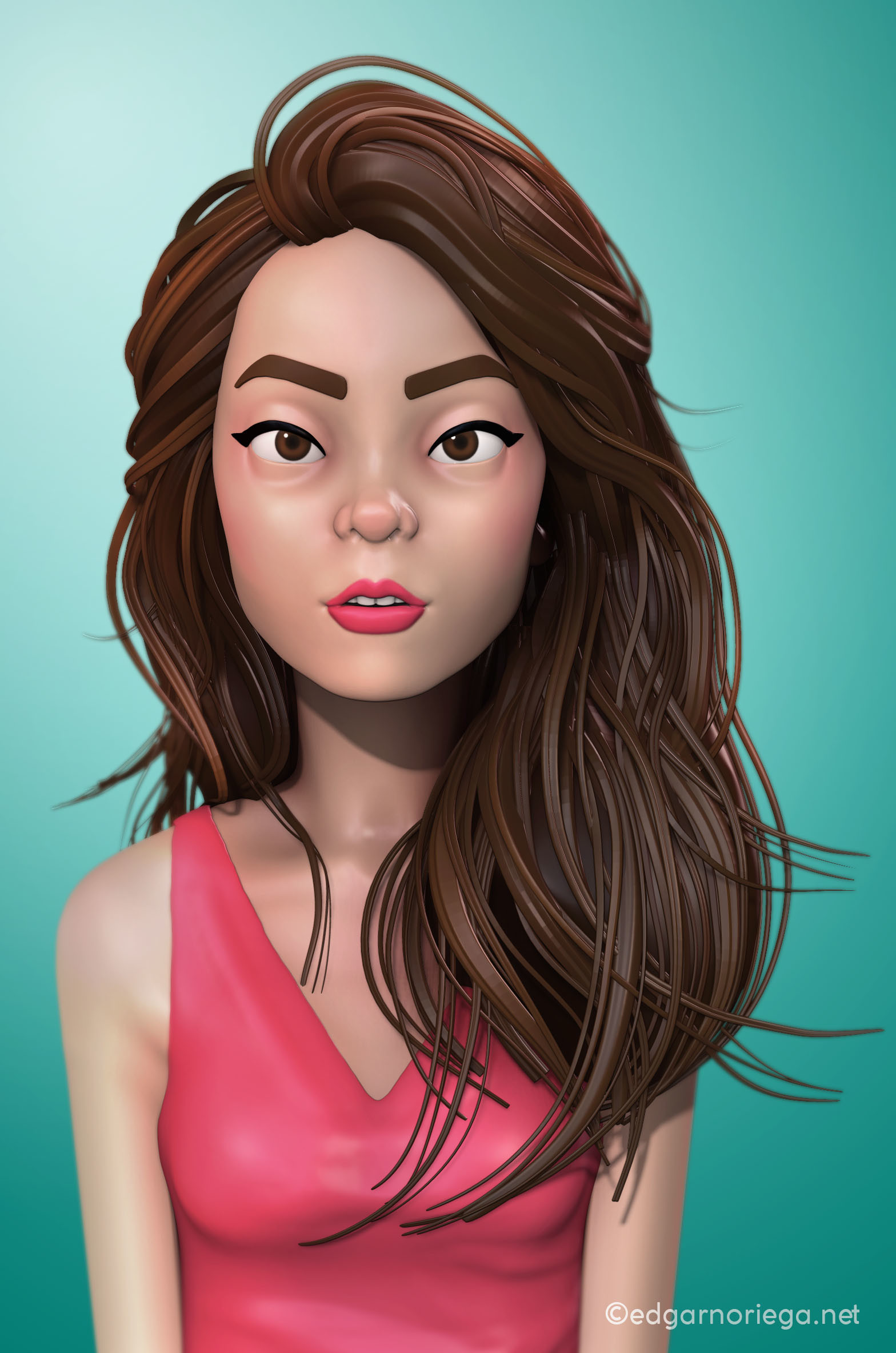 ArtStation - Cartoon Girl Portrait