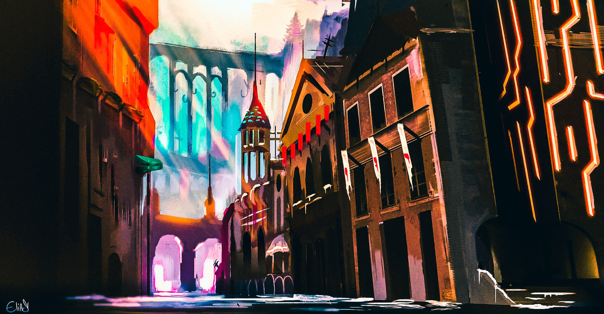 ArtStation - Sun on building