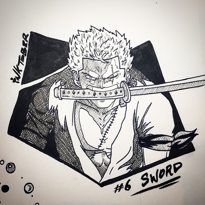 ArtStation - #6 Inktober - SWORD - Roronoa Zoro