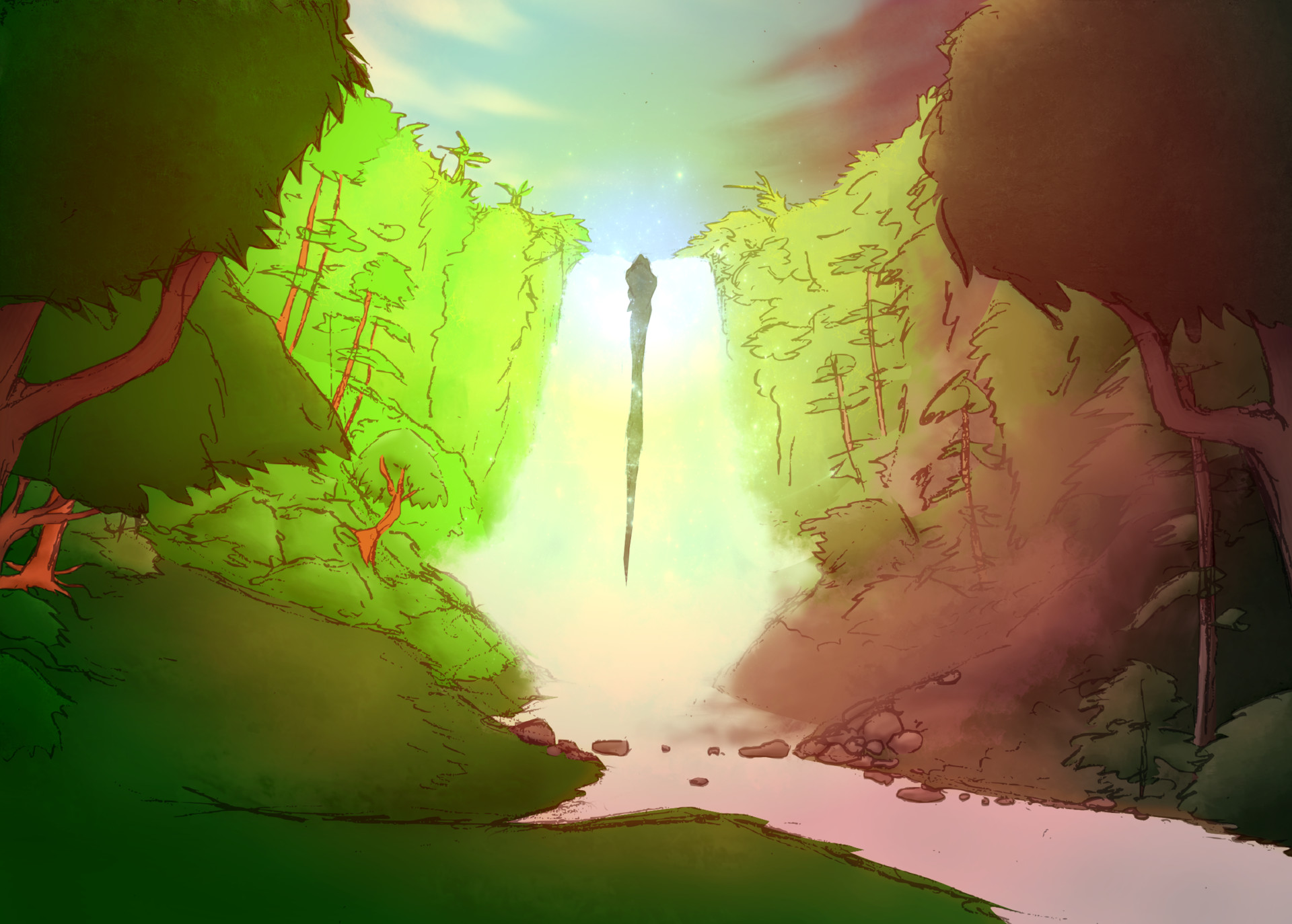 ArtStation - Lagusang Talon (Portal Falls)