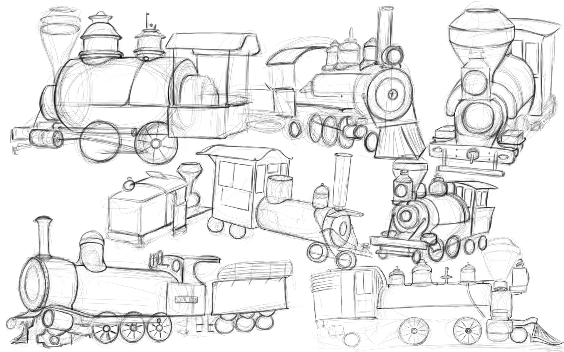 Circus Train Coloring Page