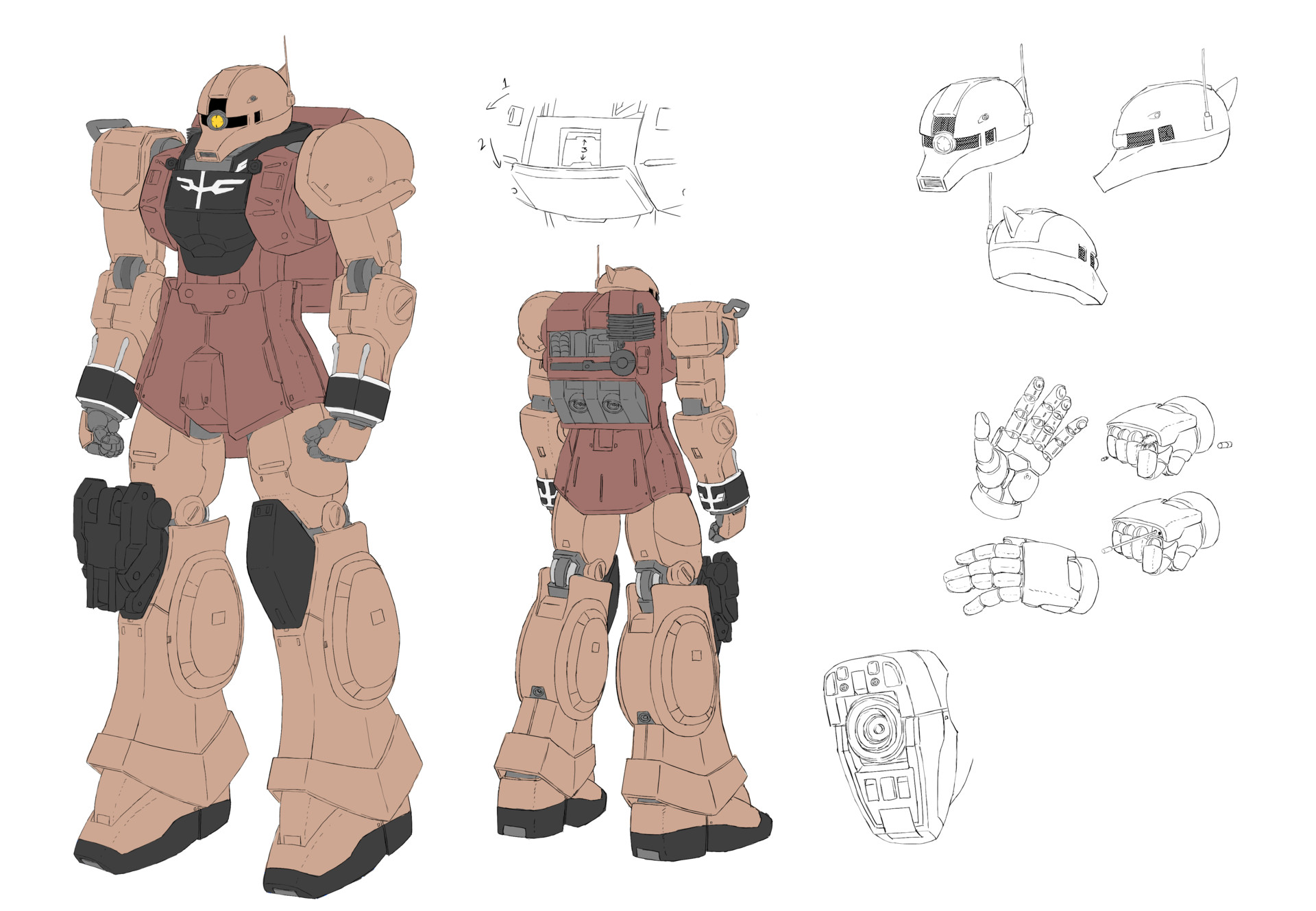 ArtStation - MS-05L Zaku I Sniper Type
