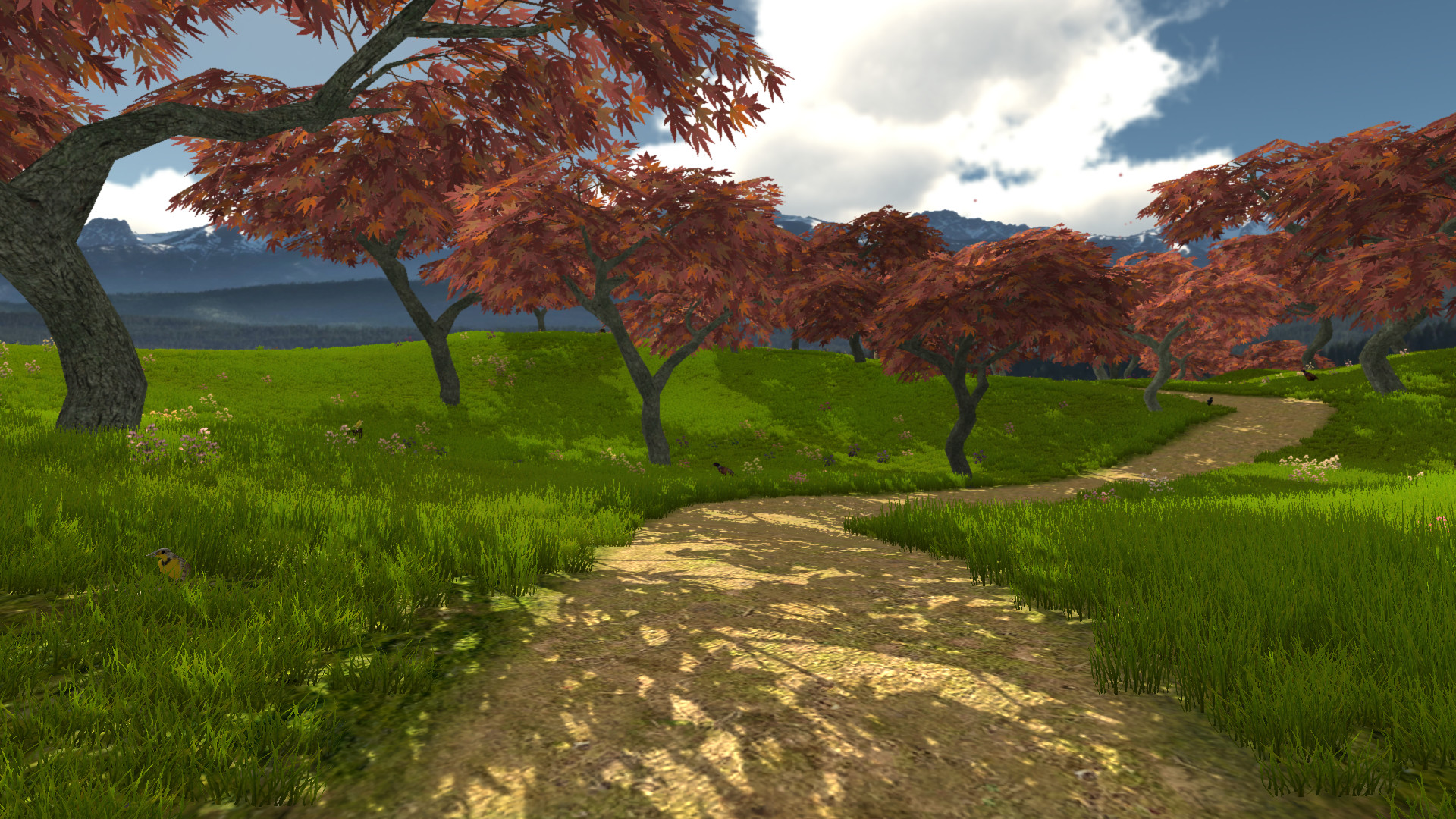 Justin Thrailkill - Grasslands level for bird call game in Unity