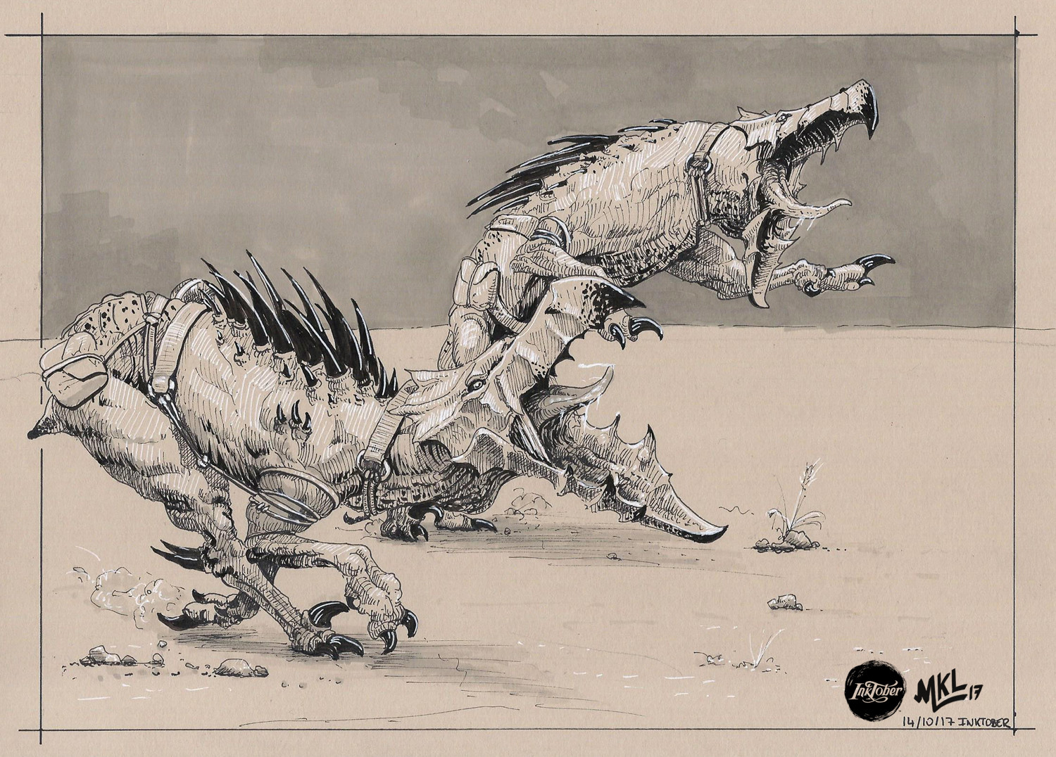 ArtStation - Inktober Day 14 : Kroot hound again