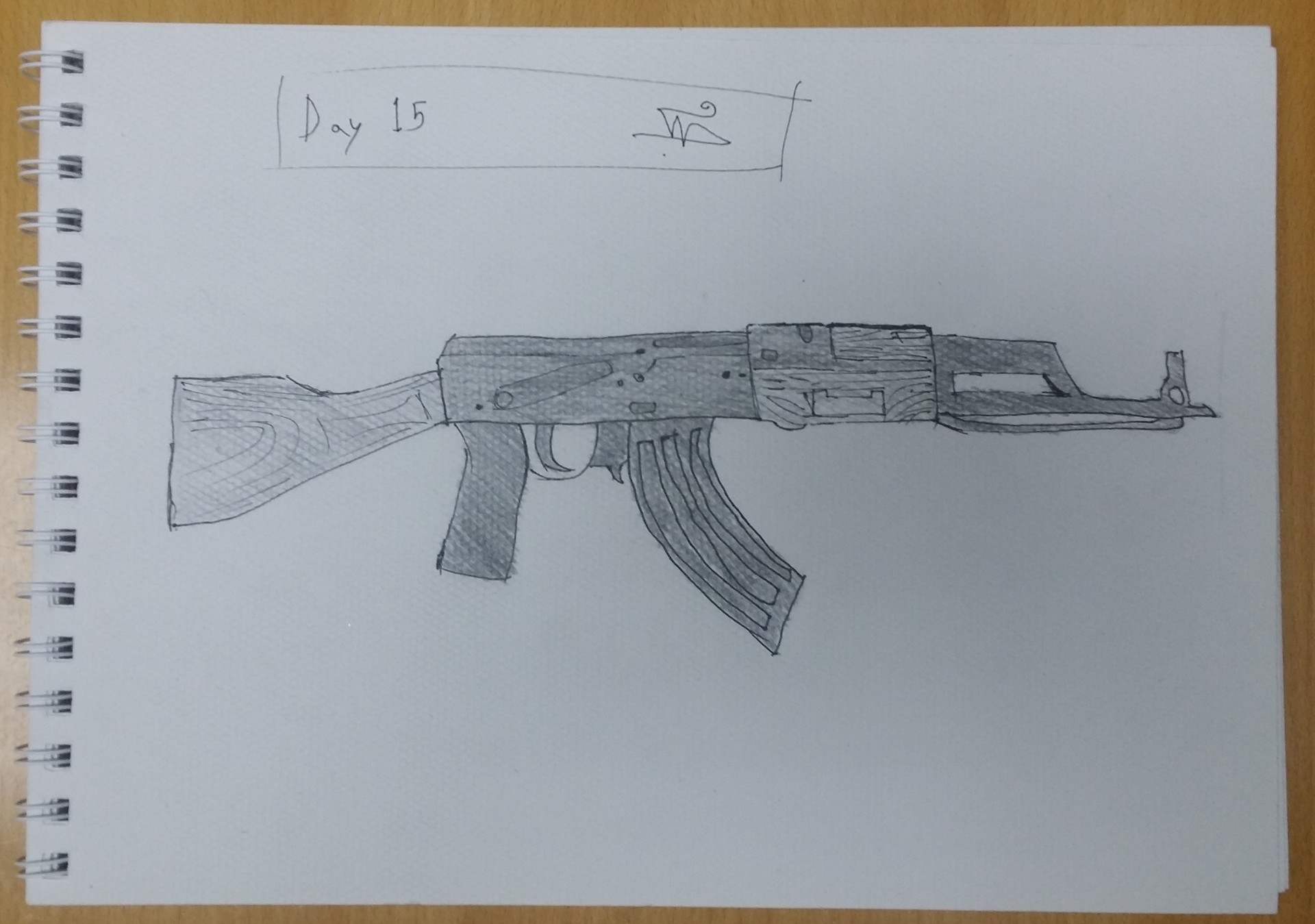ArtStation - Inktober day 15: AK-47