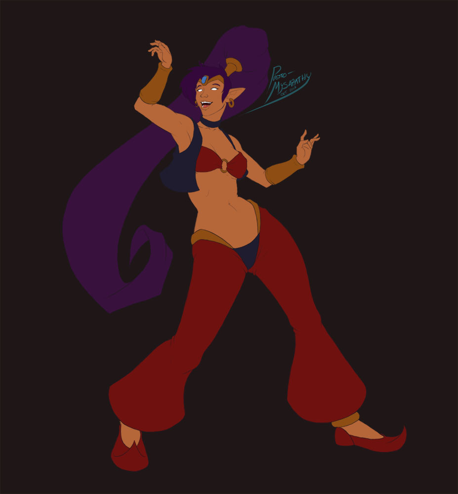 Deviantart Shantae Belly Dance The Dancer And Little Demon Genie By
