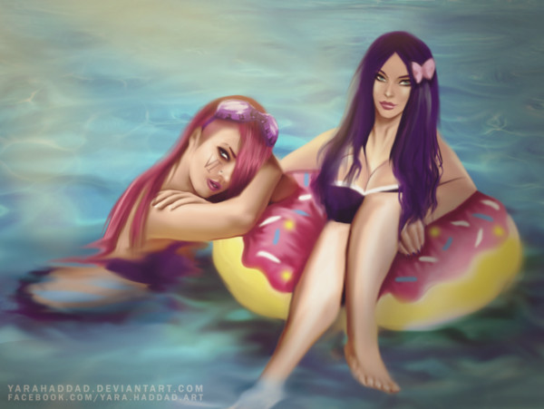 ArtStation - Pool party Vi and Caitlyn