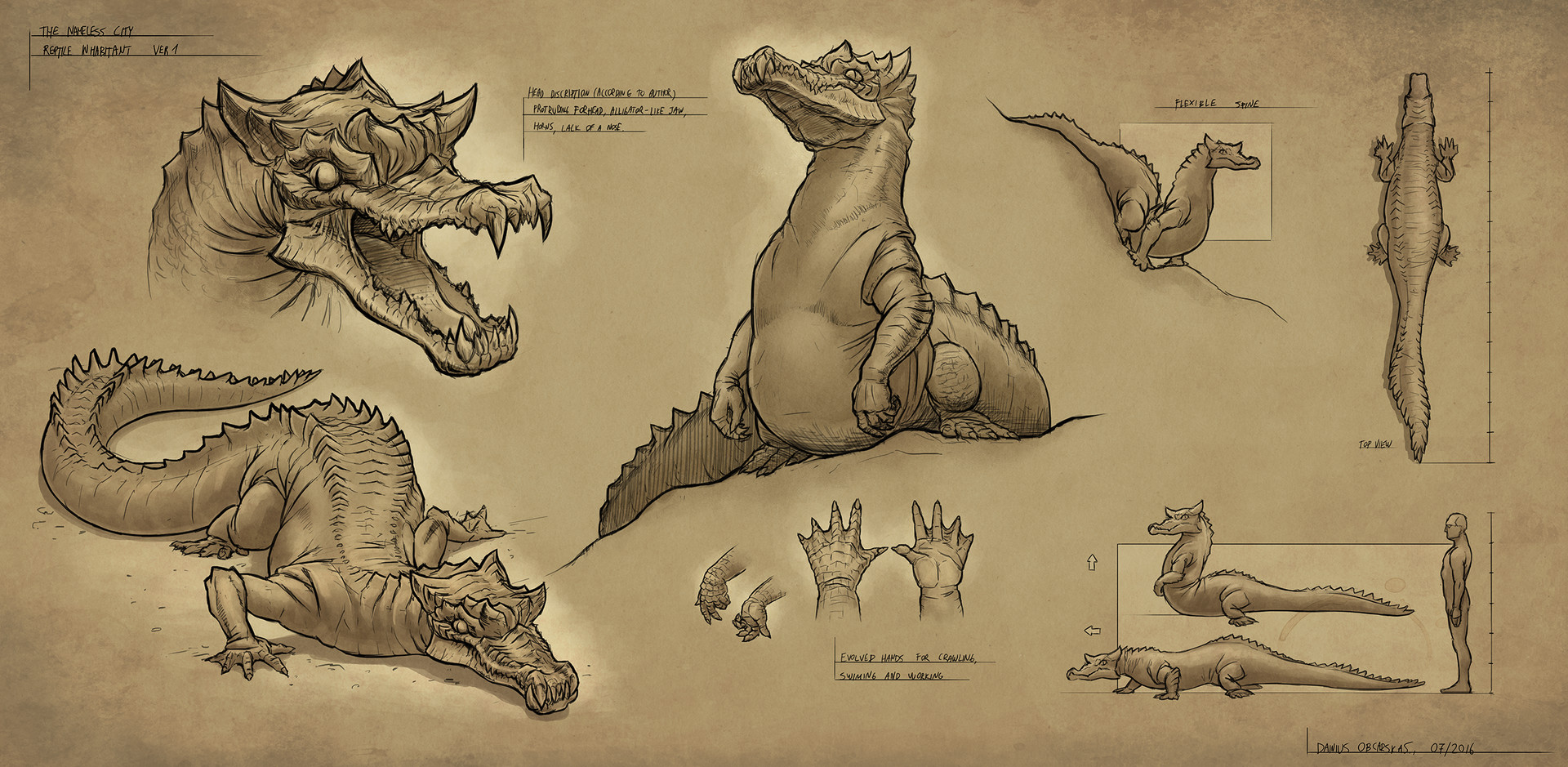 ArtStation - Reptile Inhabitant sketch
