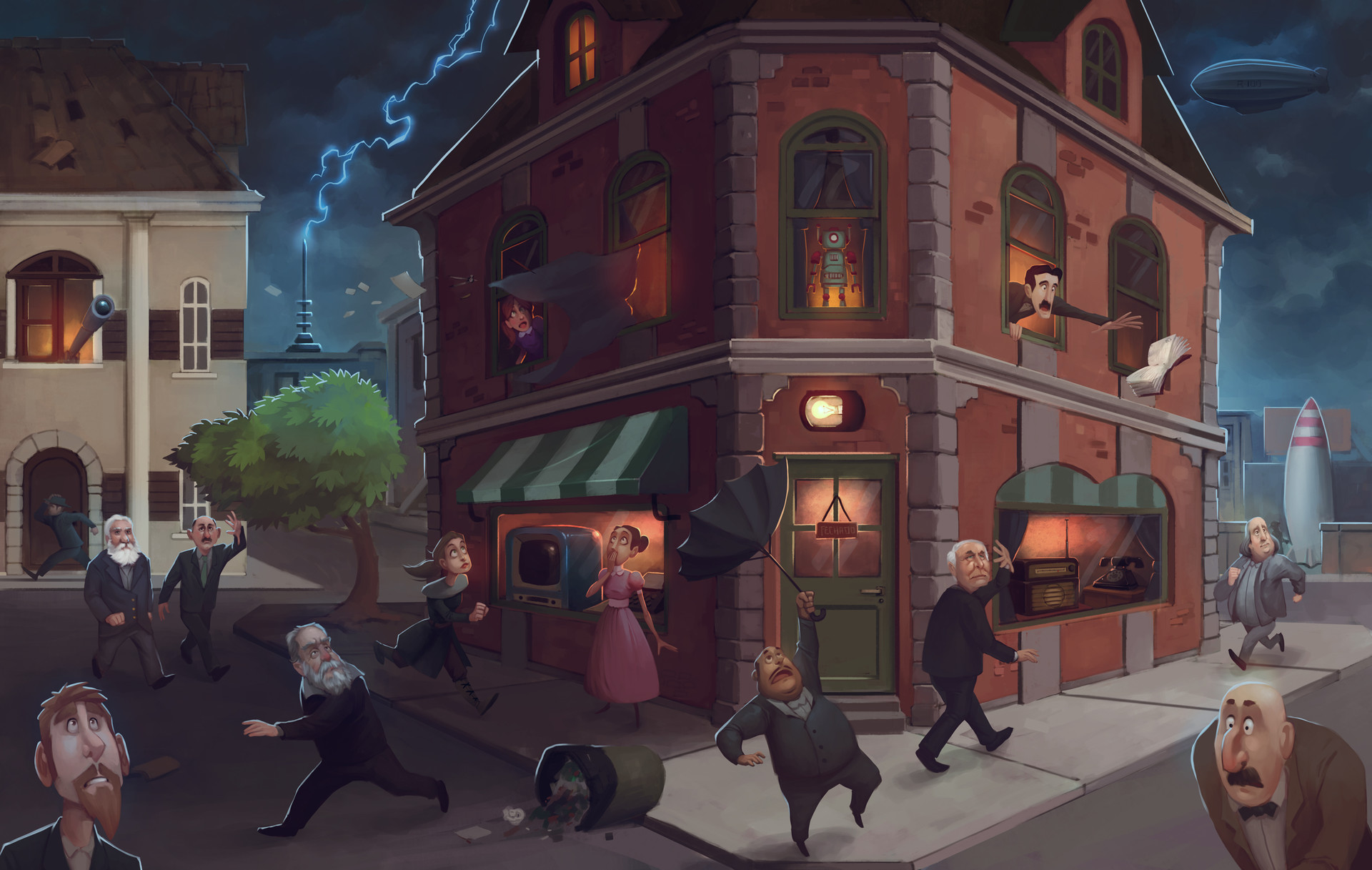 ArtStation - Science Class-Book Illustration (with process)