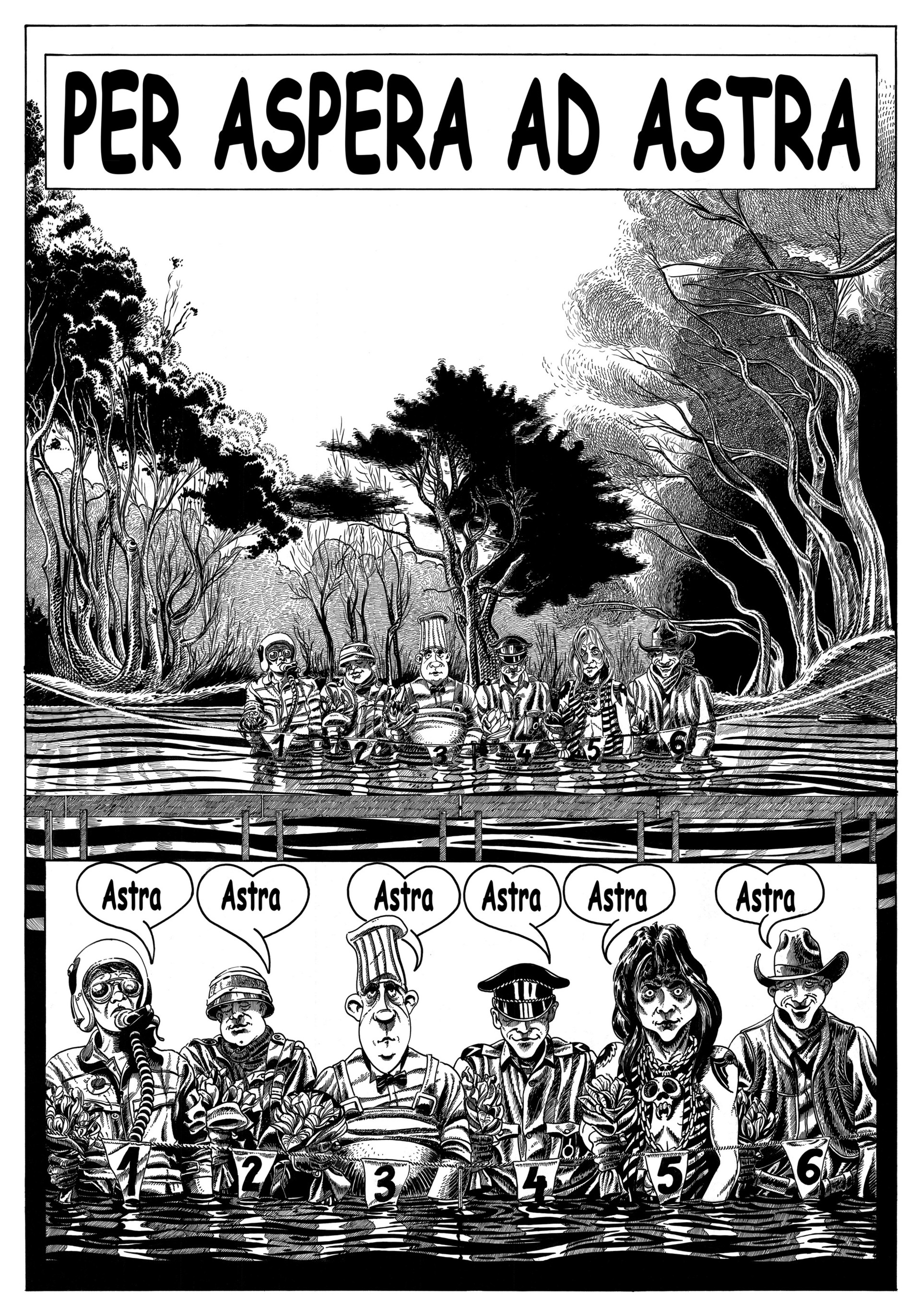 Mihajlo Petrovic - Comic pages in ink