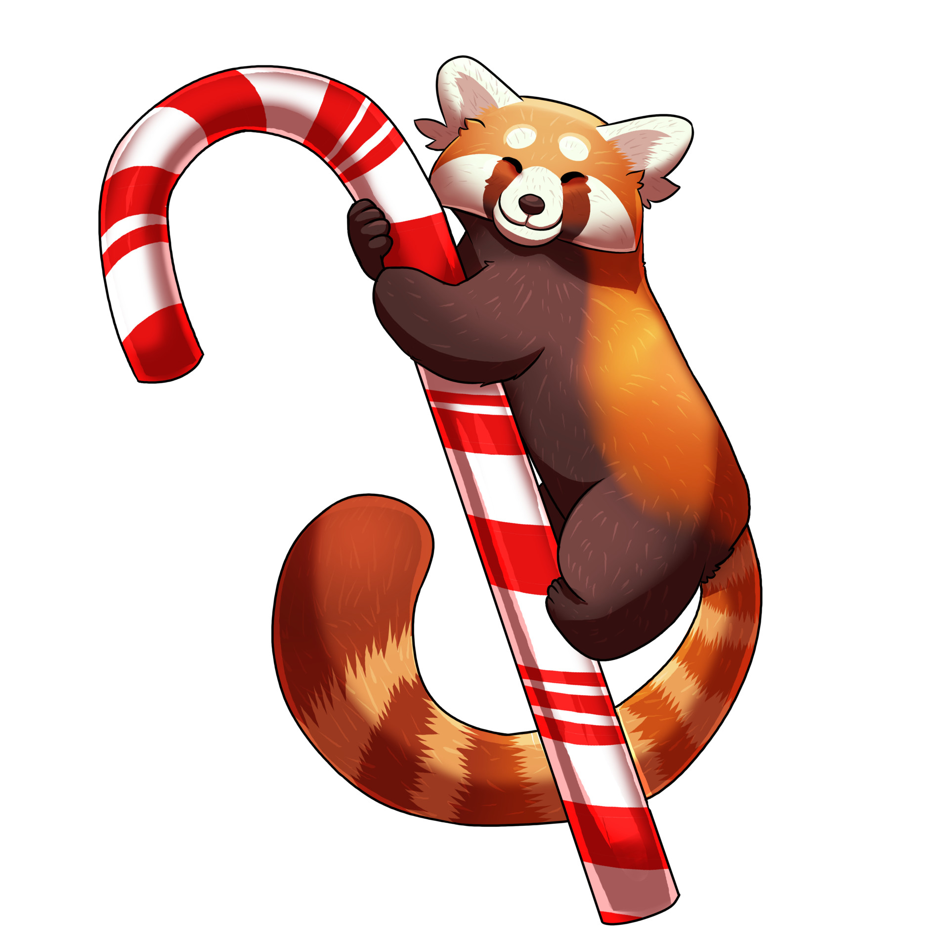 ArtStation - Red panda christmas t-shirt design