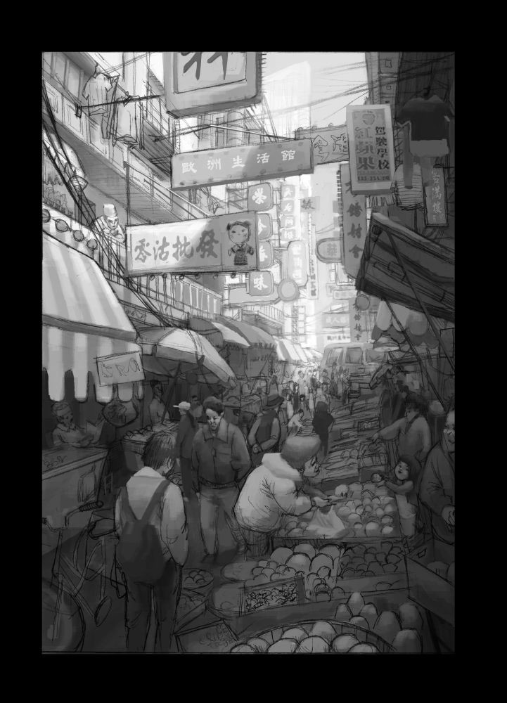 Izzy Paints - Market Alleyway