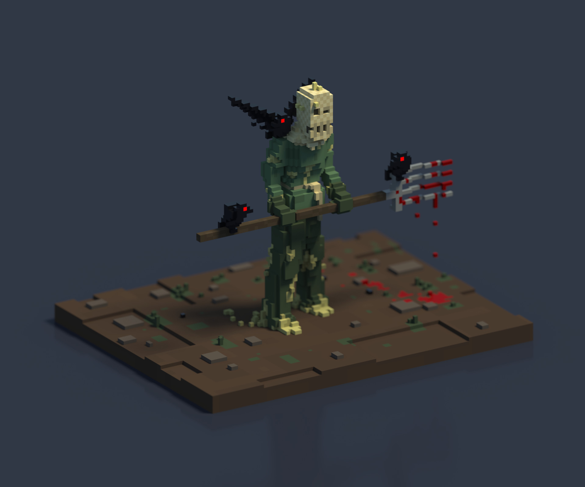 ArtStation - Blocktober 2017 - Day 21 - Scarecrow