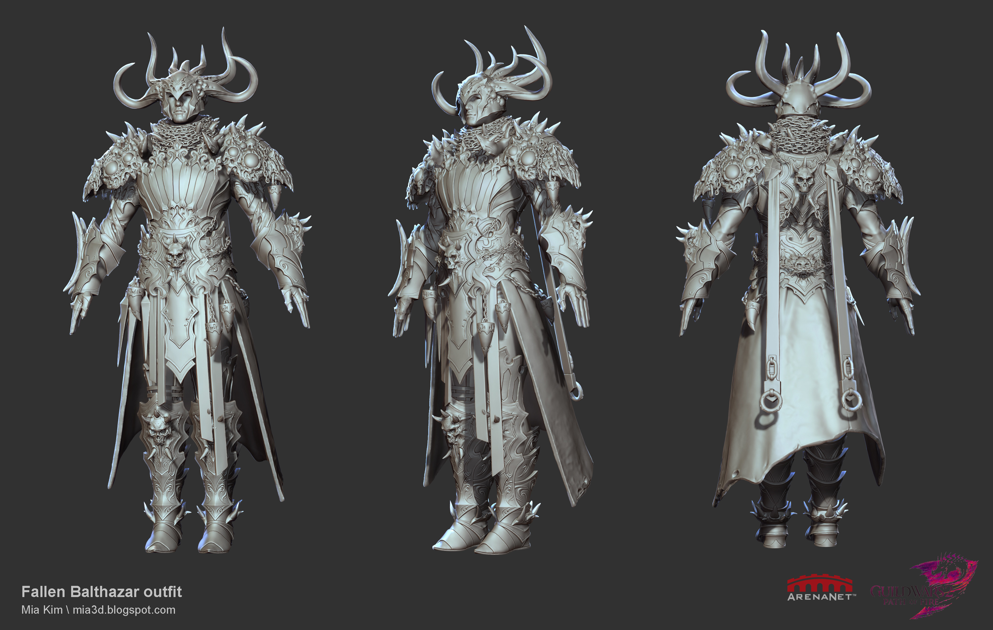 Mia Kim - Guild Wars 2 : Fallen Balthazar Outfit