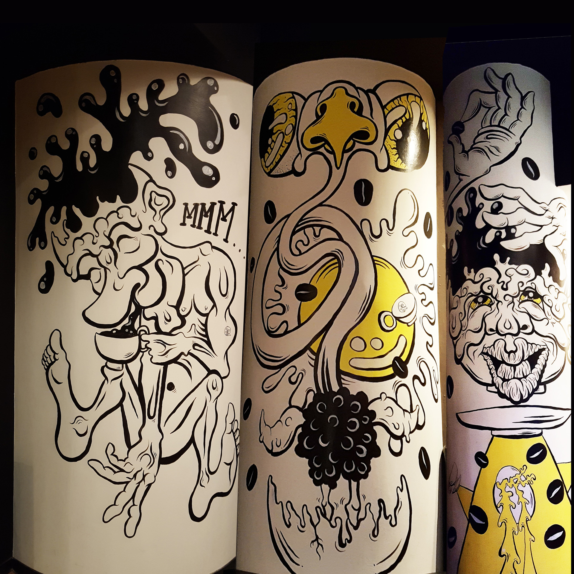 Adam Klouda - All Bavard café wall paintings + timelapse videos