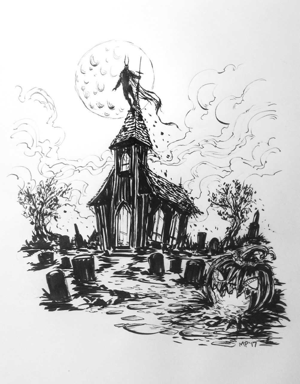 ArtStation - 14/31 Inktober- Demon Church