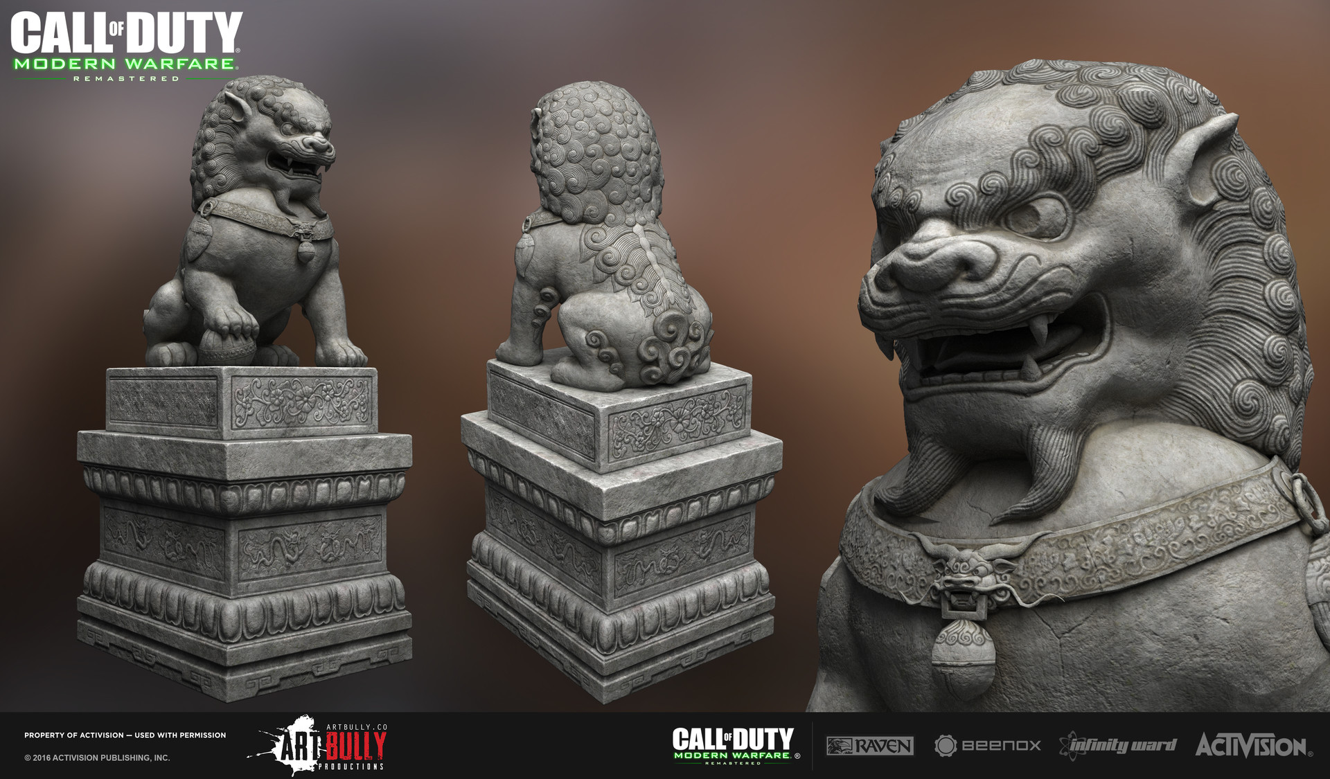 ArtStation - Call of Duty Modern Warfare remastered_statue_chinese_lion ...
