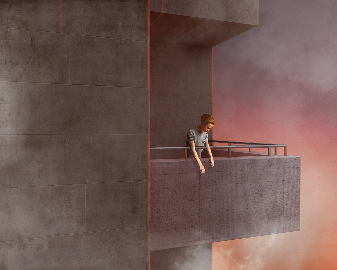 ArtStation - Sad girl in future sunset