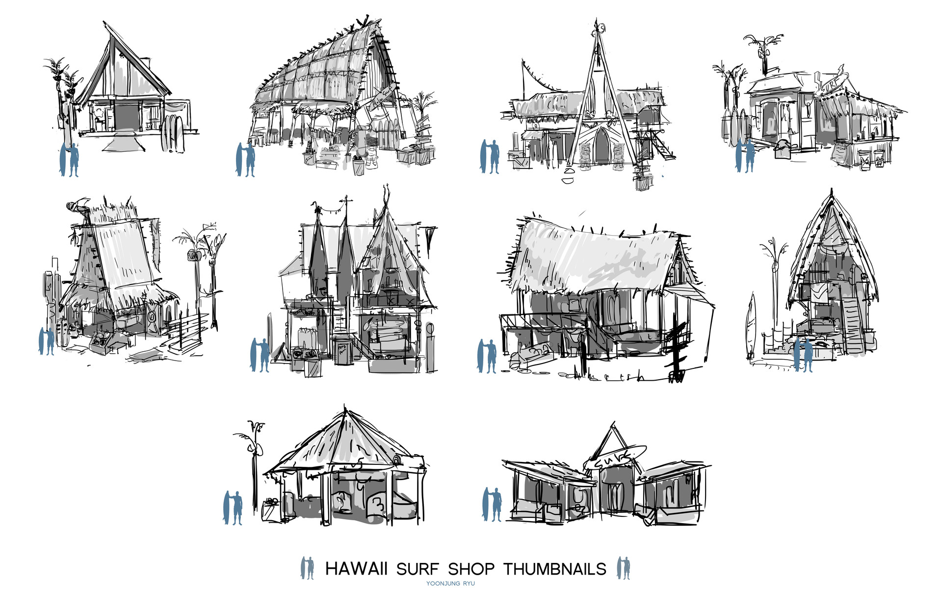 ArtStation - Hawaii Surf Shop Thumbnails.