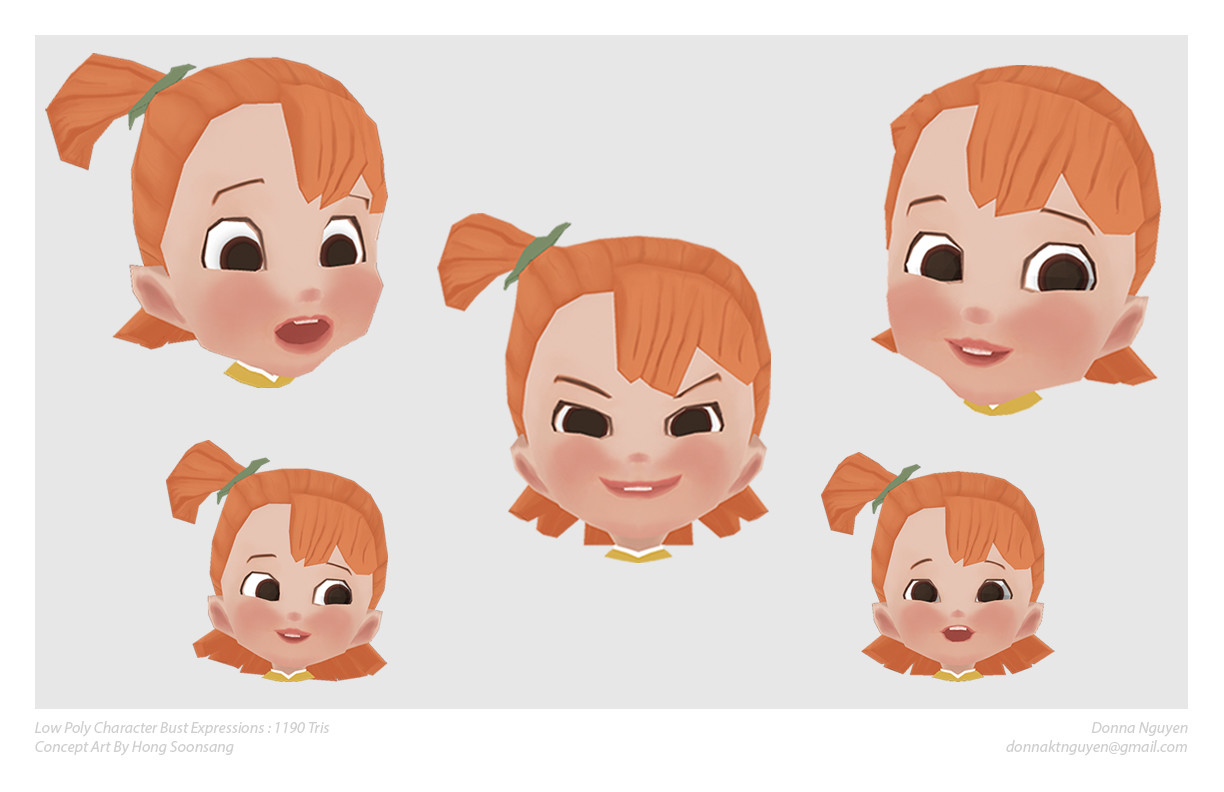 Donna Nguyen - Low Poly Bust Character