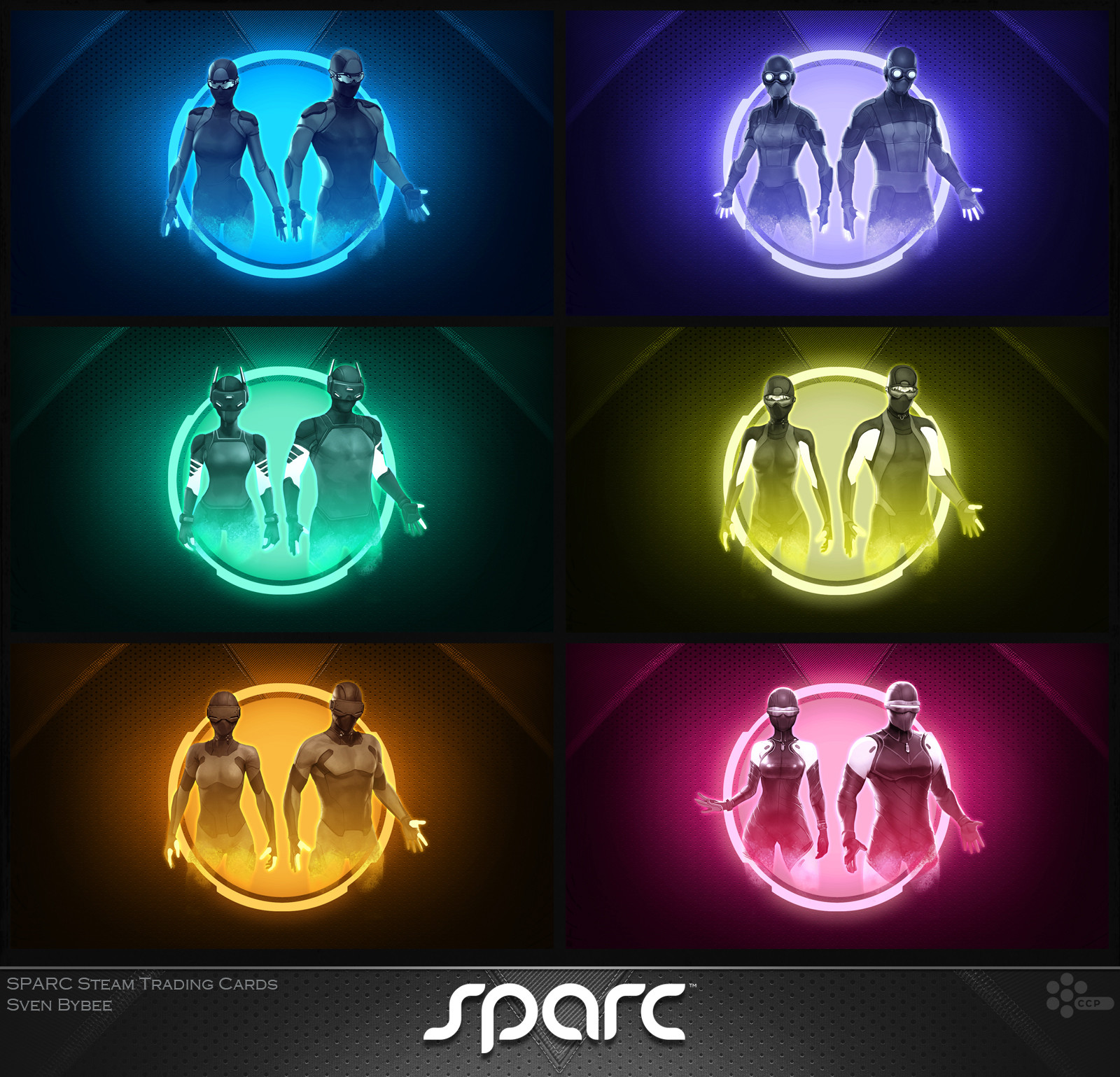 ArtStation - SPARC Steam Trading Card Graphics (Player Suit Concepts)