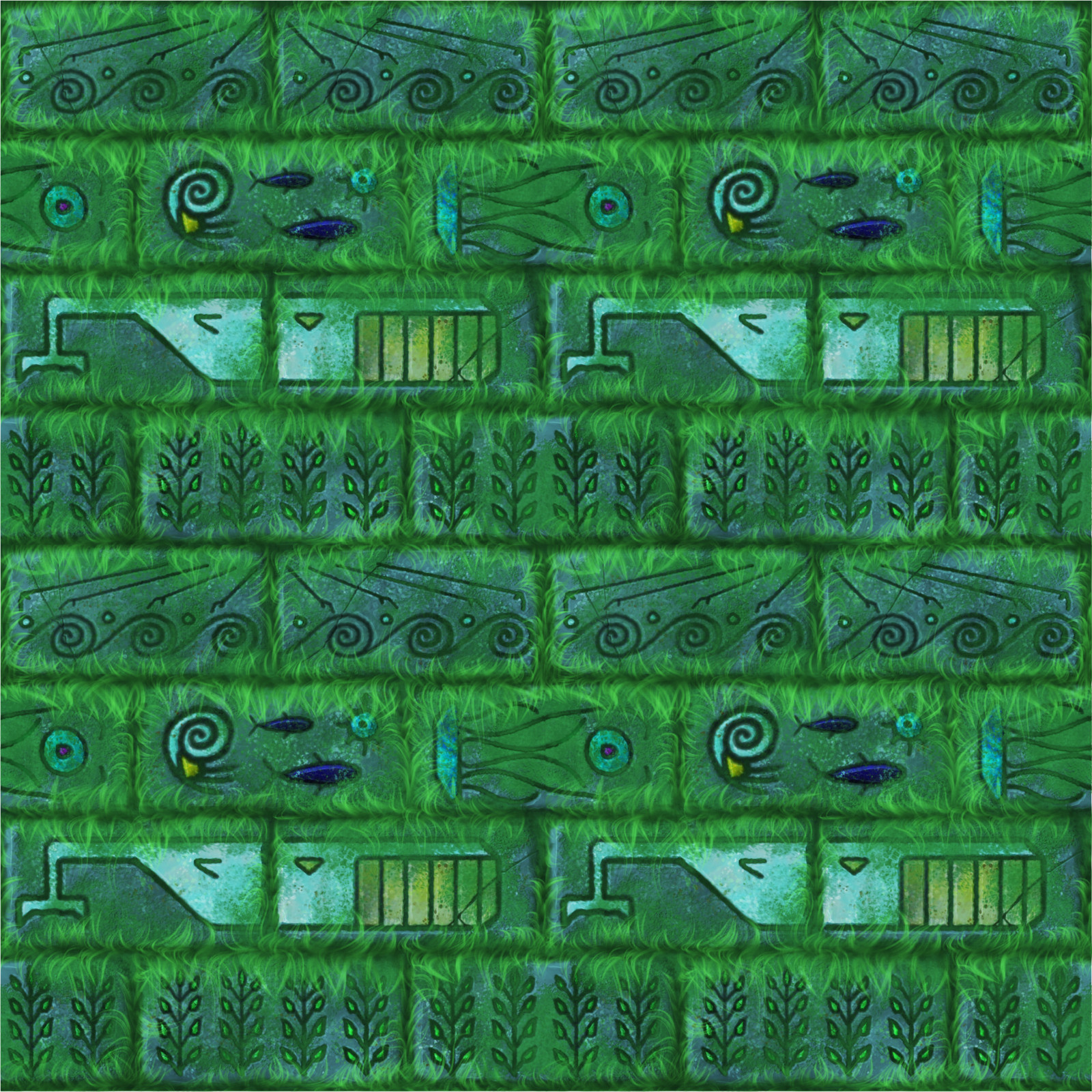 Maddie Christian - Handpainted Ocean Civilization Temple Textures