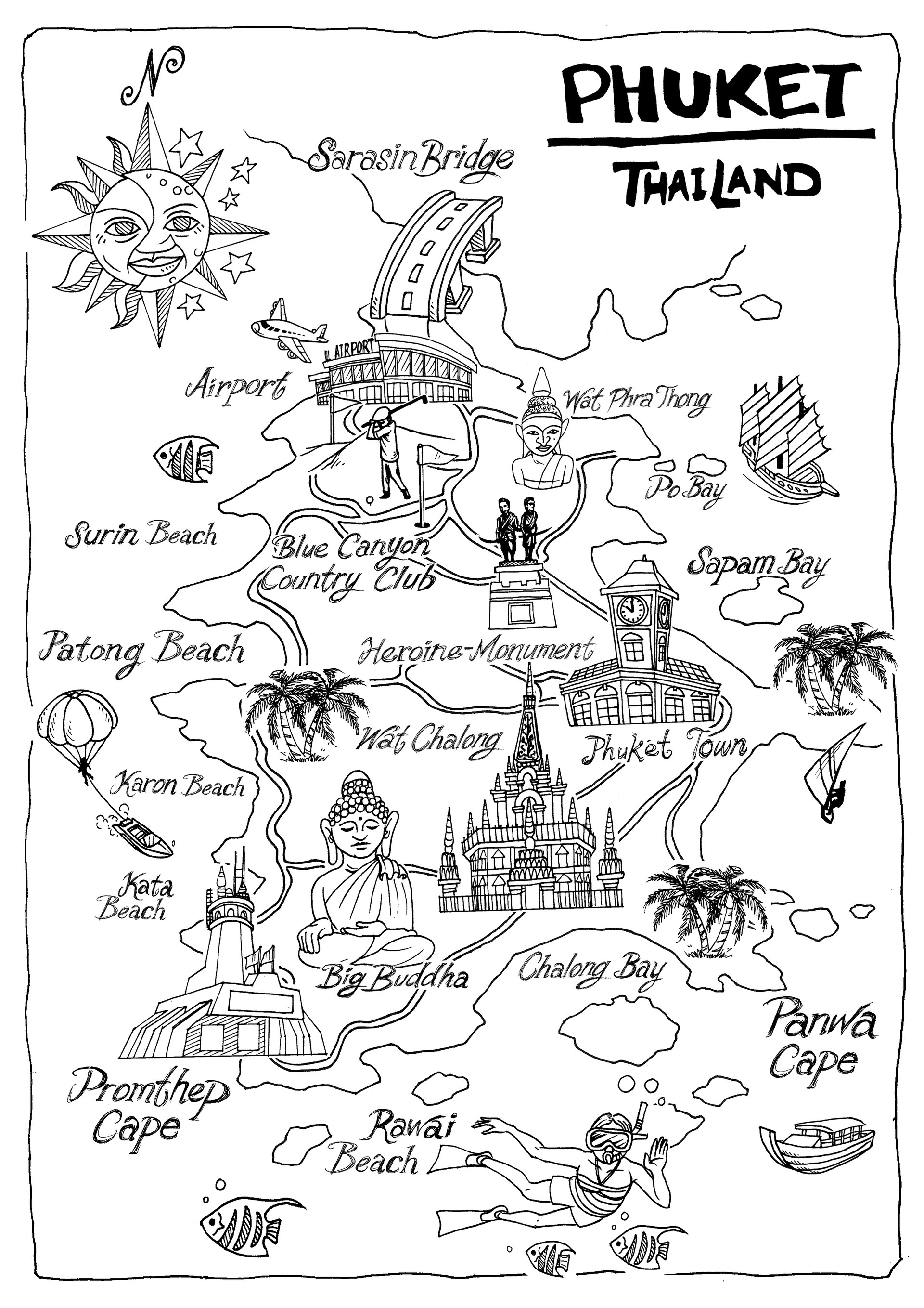ArtStation - Phuket Illustated Map (Test Sample) (Aug2017)