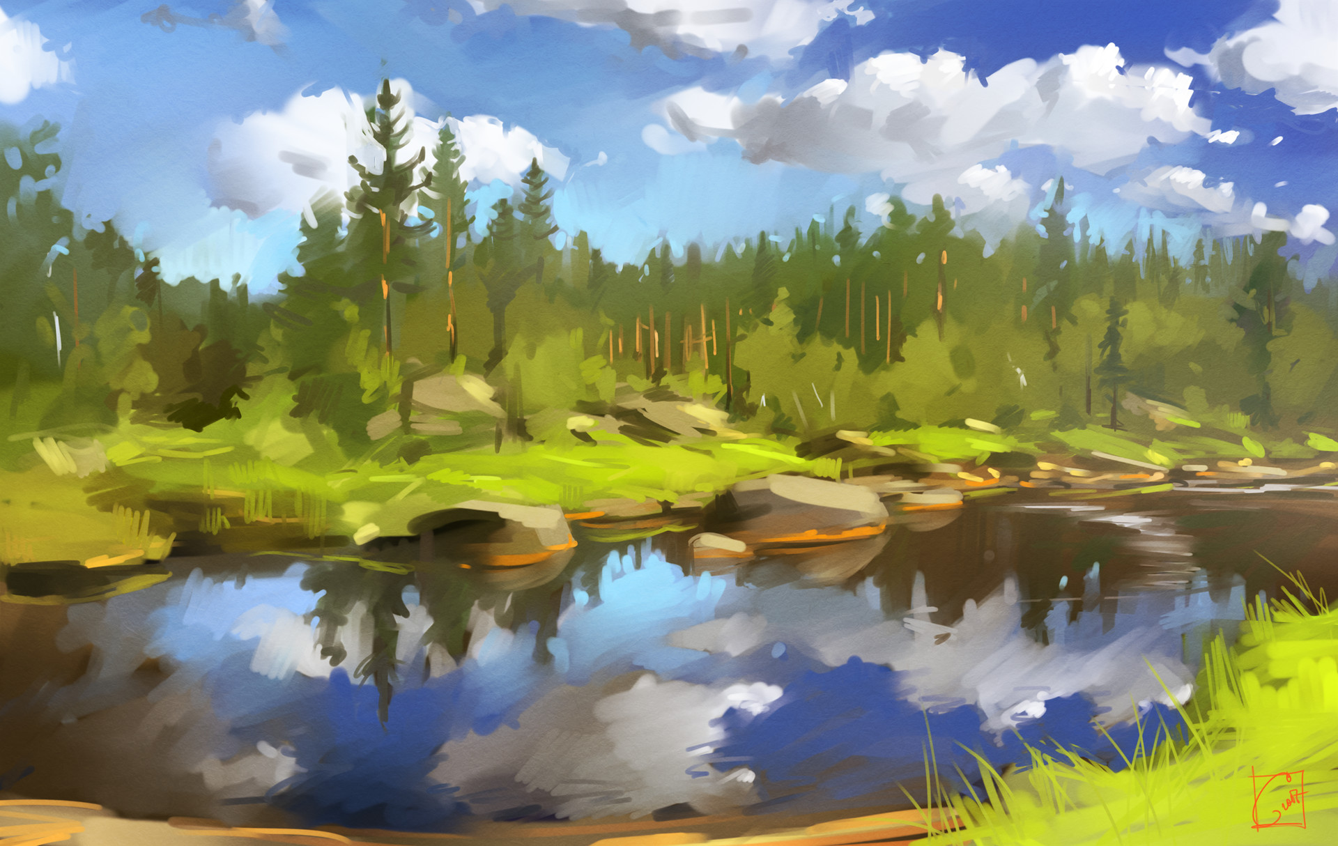 ArtStation - river SKETCH