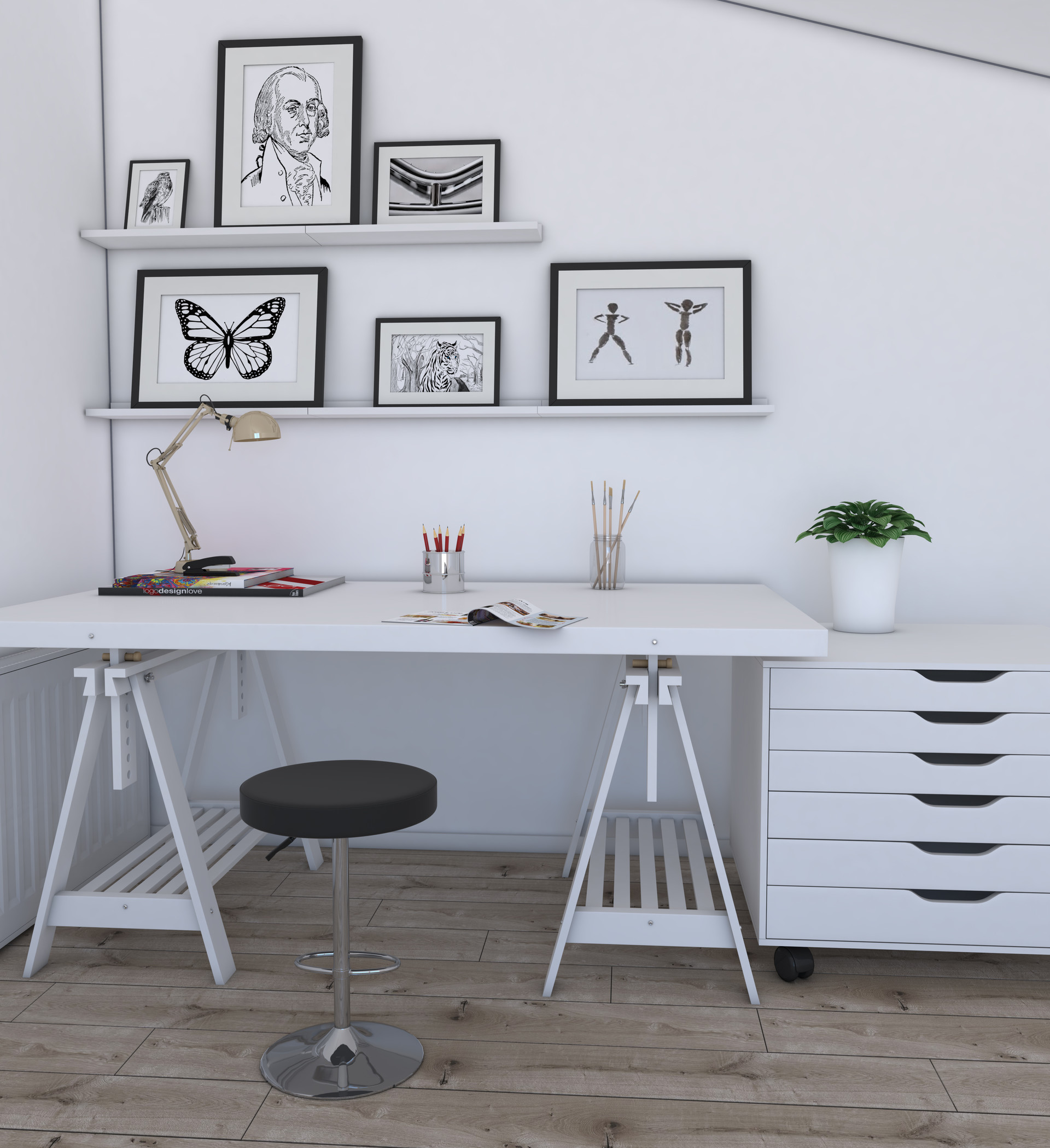 ArtStation - Scandinavian Workroom