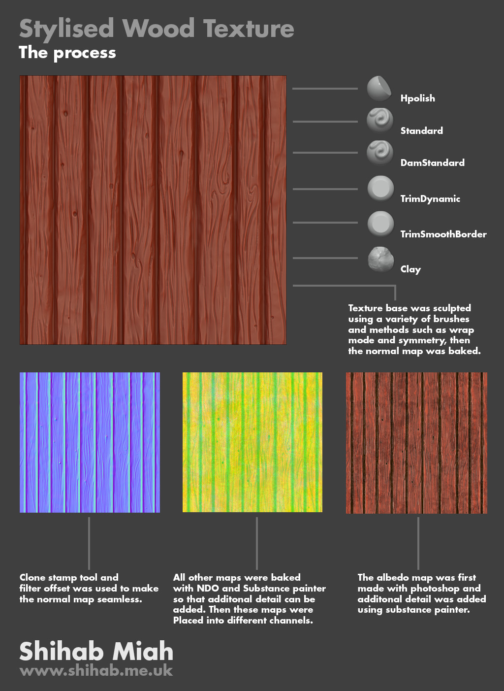Shihab Miah - Seamless Stylised Wood Texture