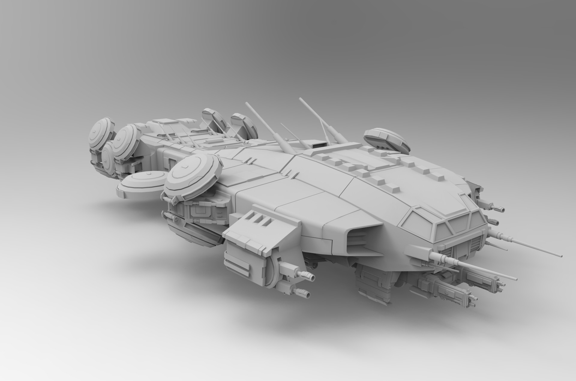 ArtStation - Low detail Space ship modelling