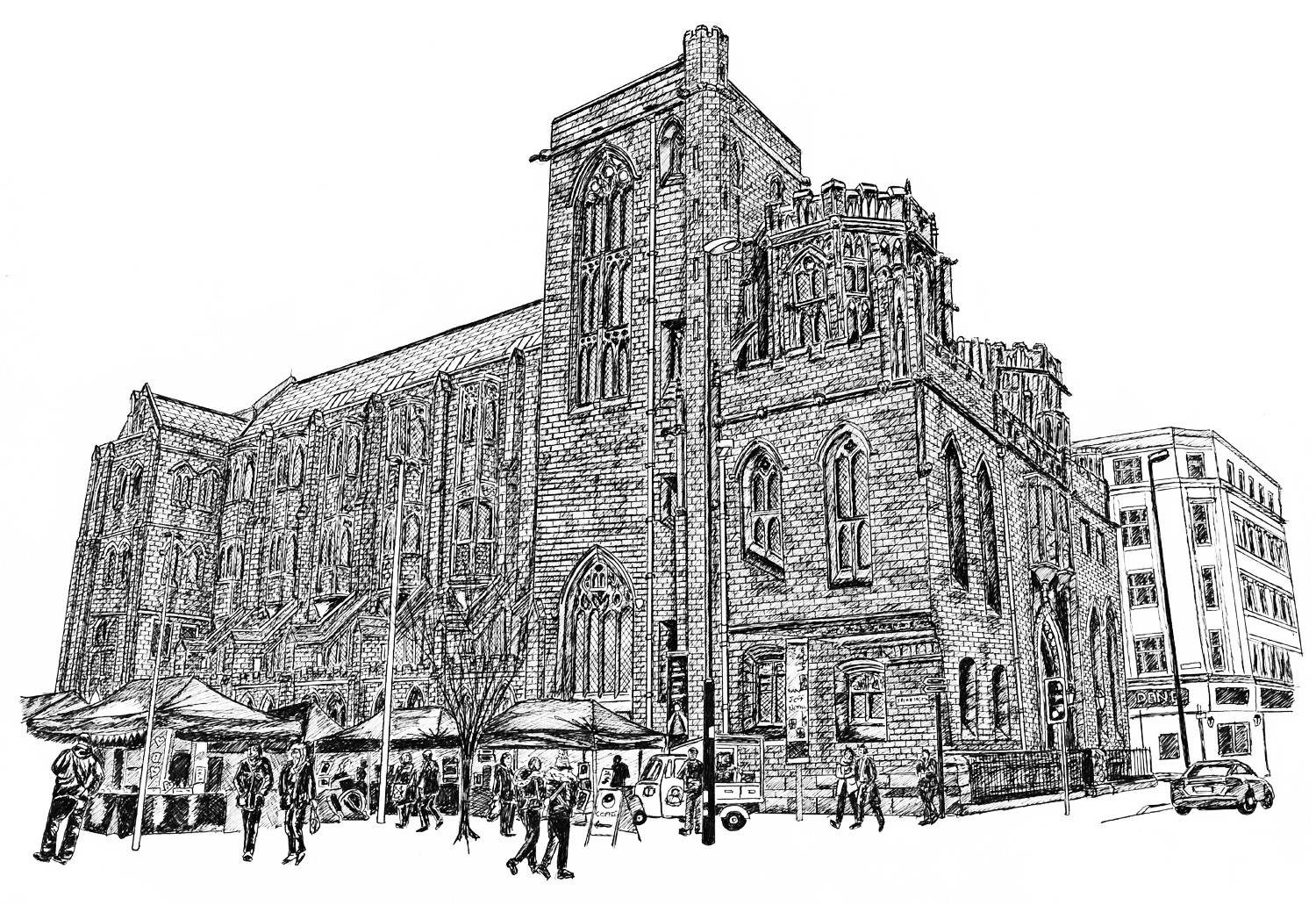 ArtStation - John Rylands Library, Manchester in Pen