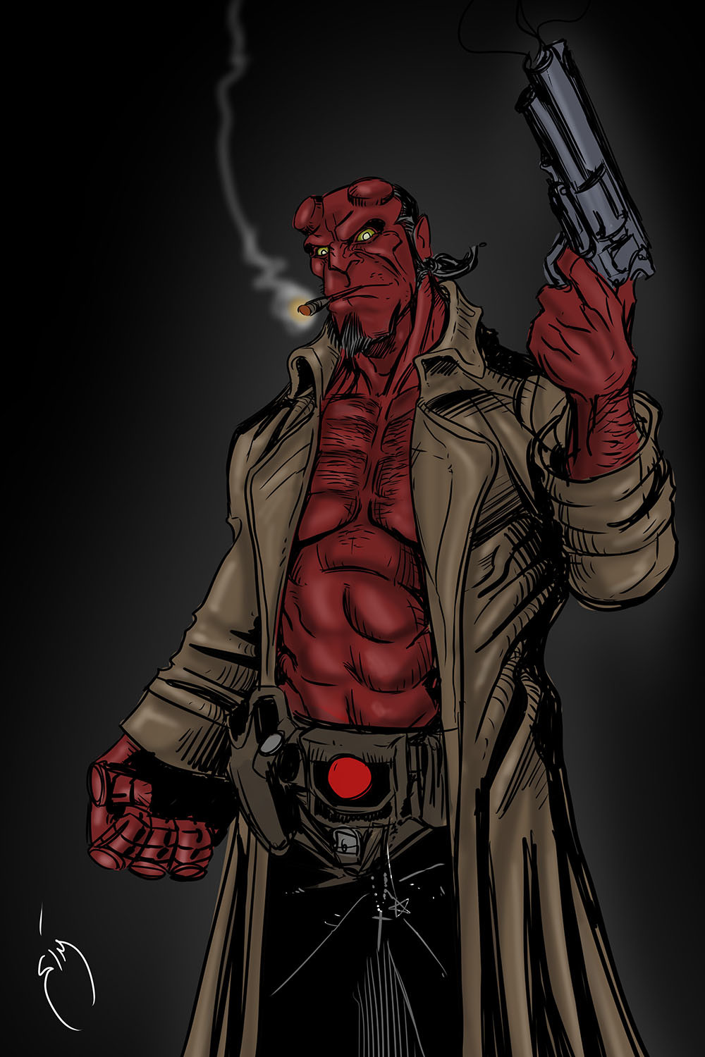 Hellboy Drawing