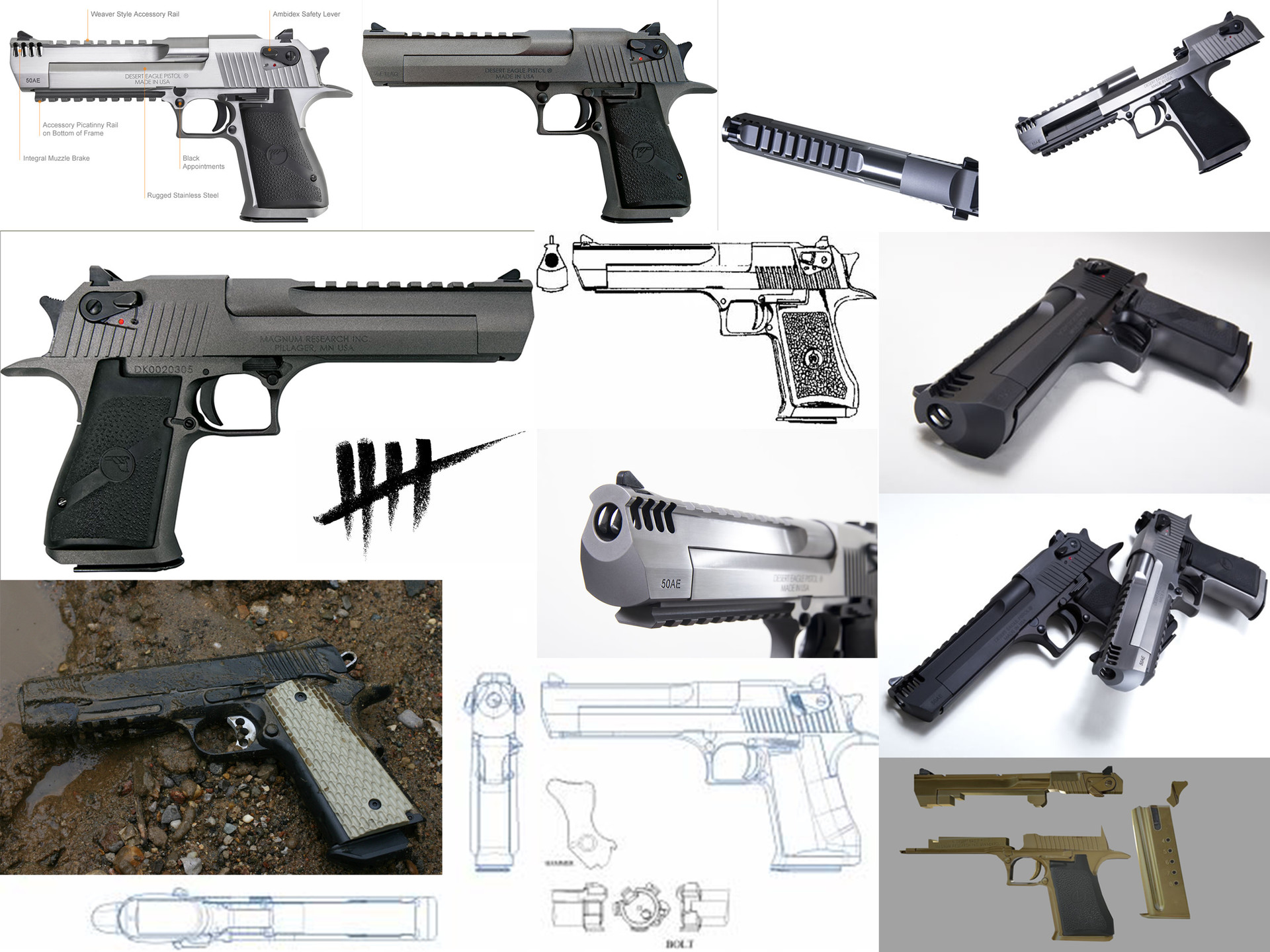desert eagle drawing reference