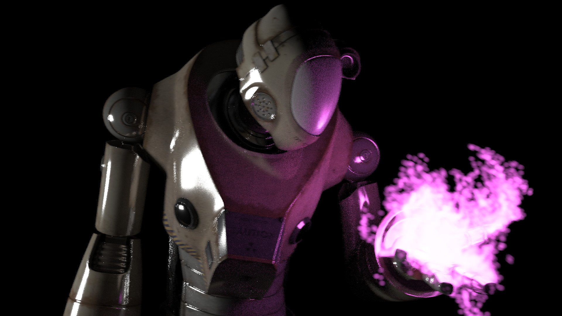 ArtStation - Energy blast from robots hand