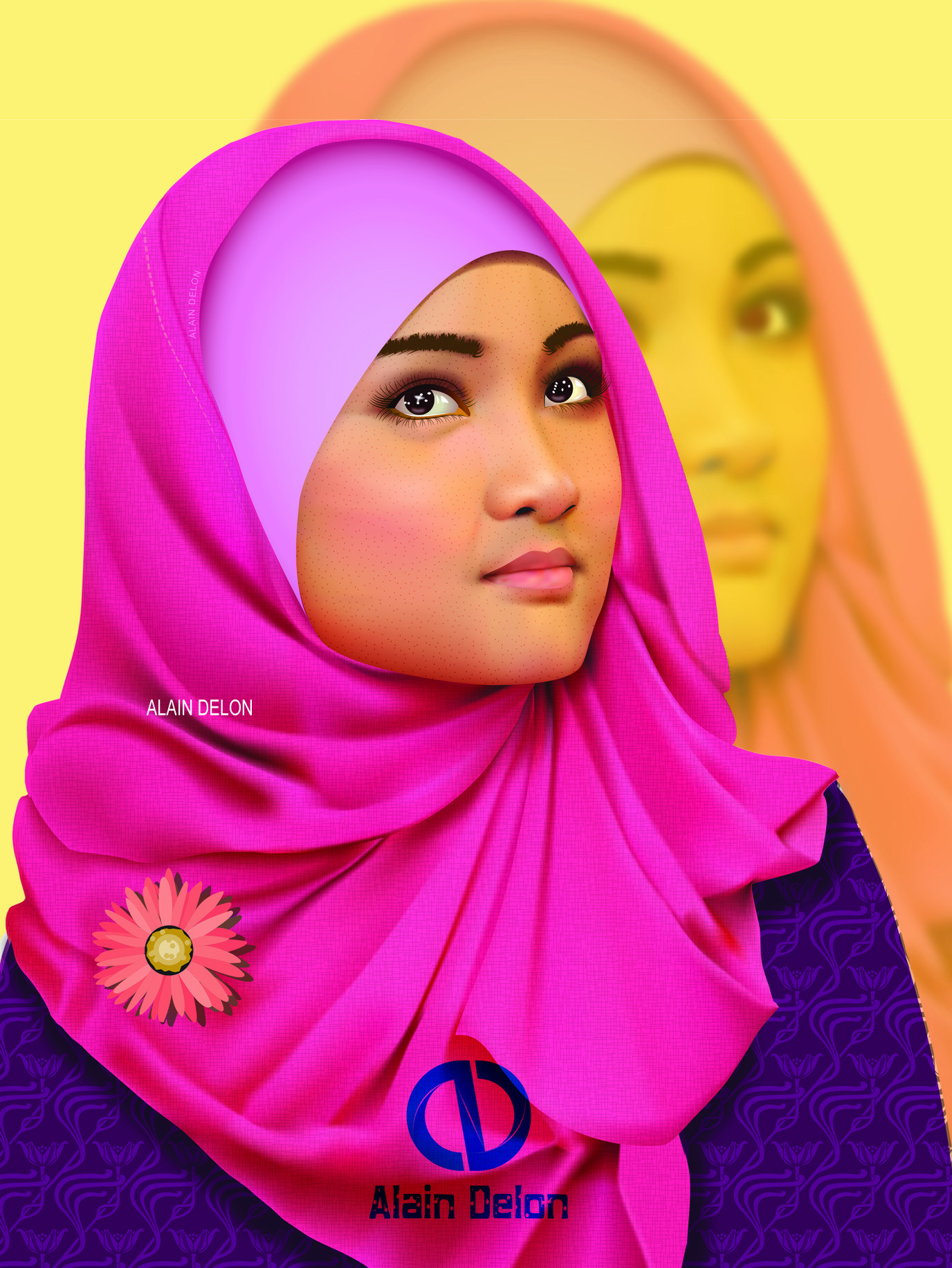 Alain Delon - Vector Realistic 3D