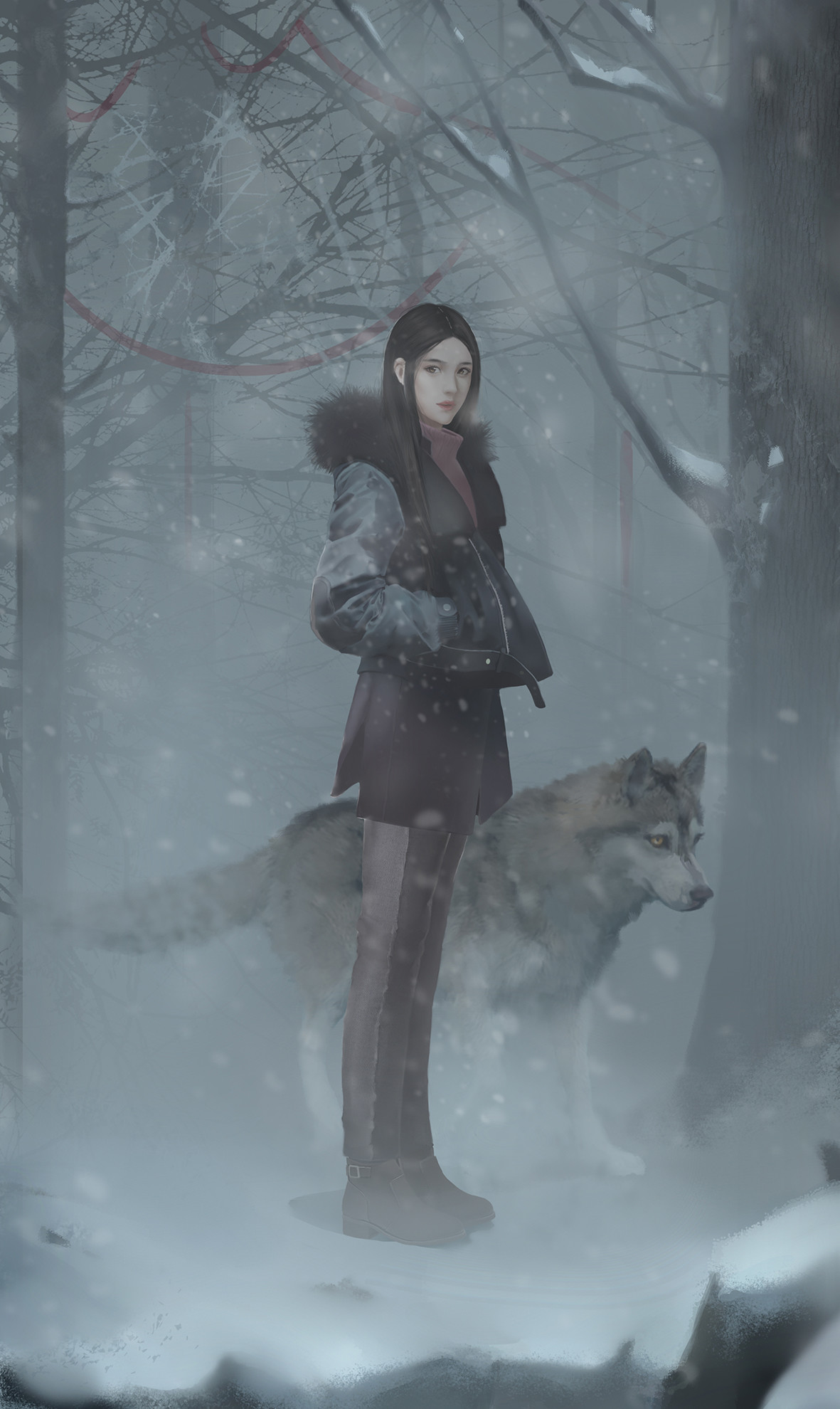 ArtStation - wolf&girl