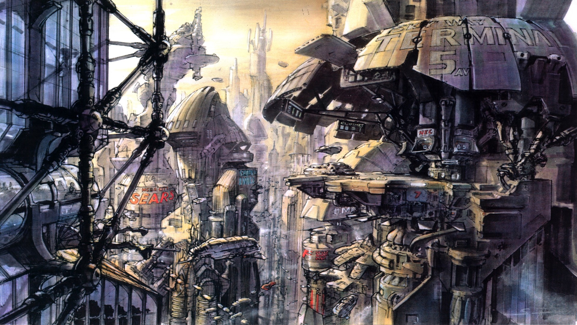 ArtStation - Judge Dredd - City Scape