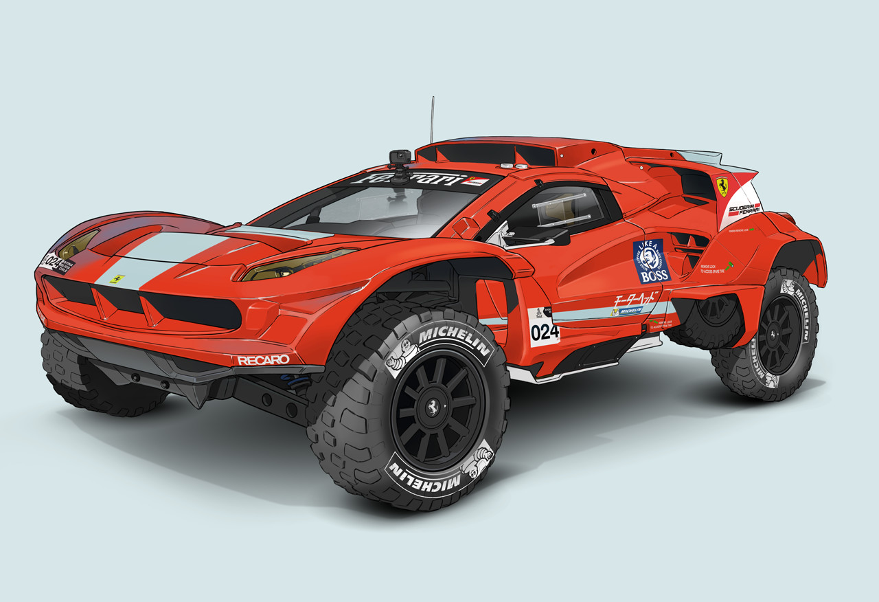 ArtStation - Ferrari 488 DAKAR Concept