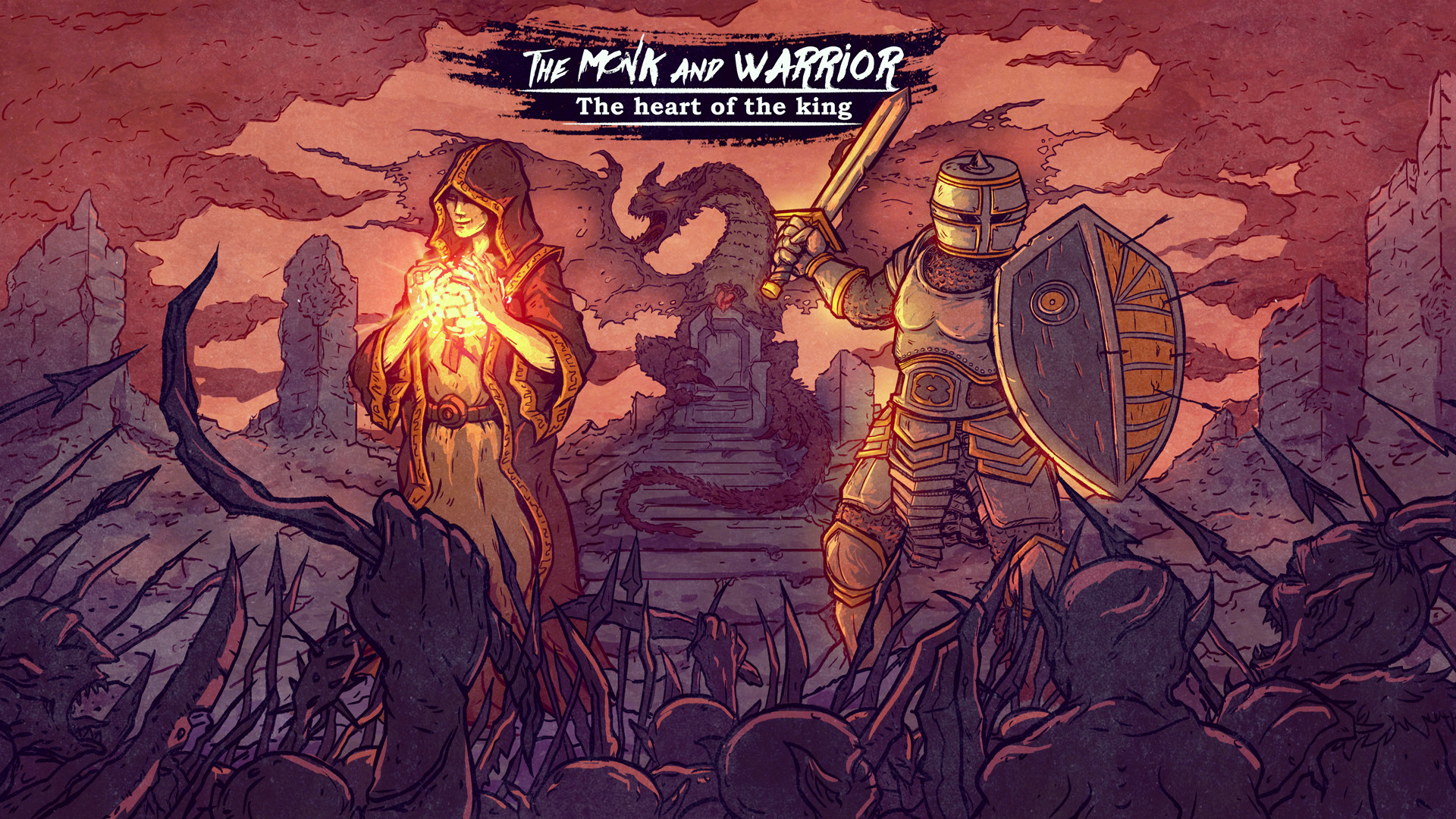 ArtStation - "The Monk and Warrior" RPG illustration