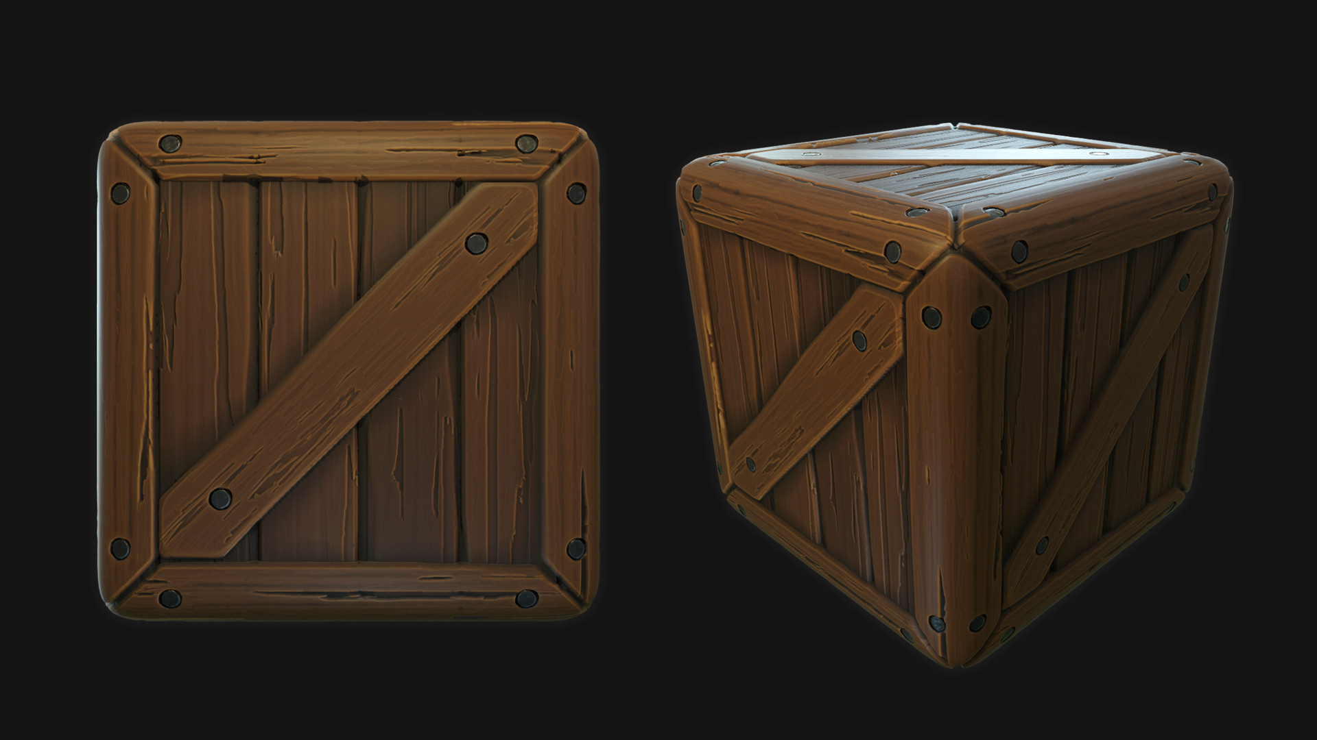 ArtStation - Stylised Wood Crate Substance