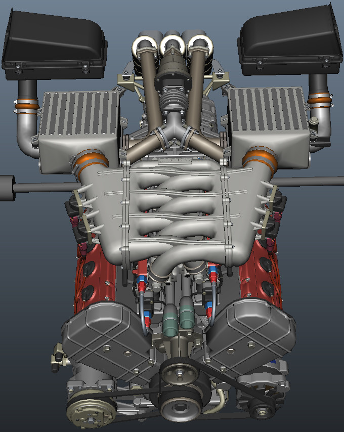 Andrea Sanna - Ferrari F40 engine bay and mechanical parts