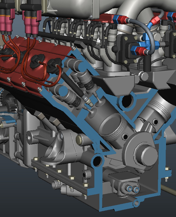 Andrea Sanna - Ferrari F40 engine bay and mechanical parts