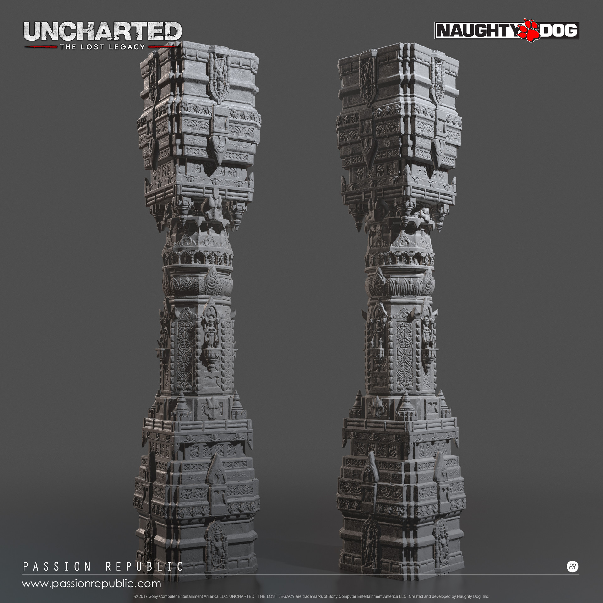 Sandra Soh - Uncharted: The Lost Legacy - Shiva Temple Ruins Pillar