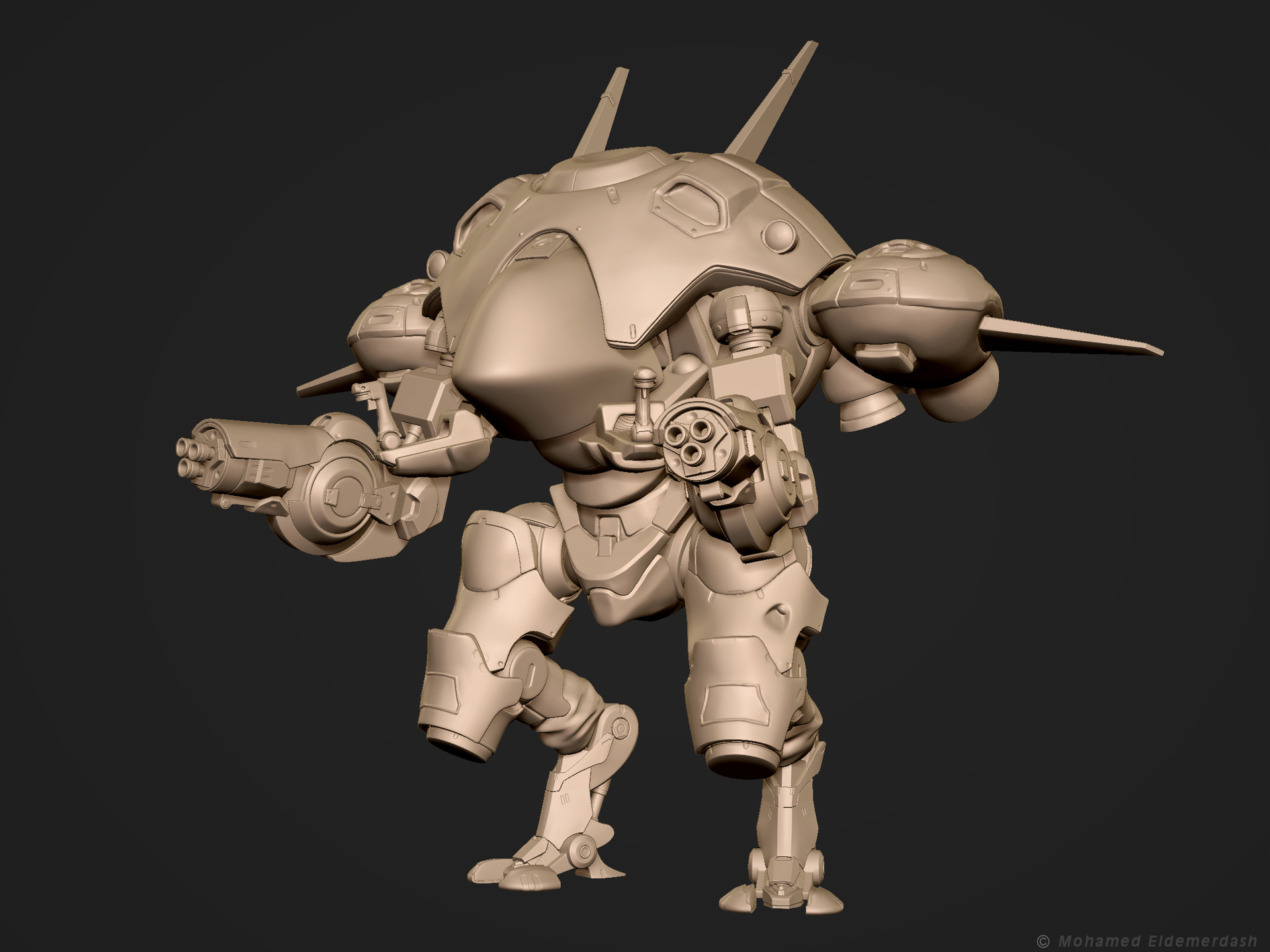 Mohamed El-Demerdash - Meka from Overwatch Fan Art