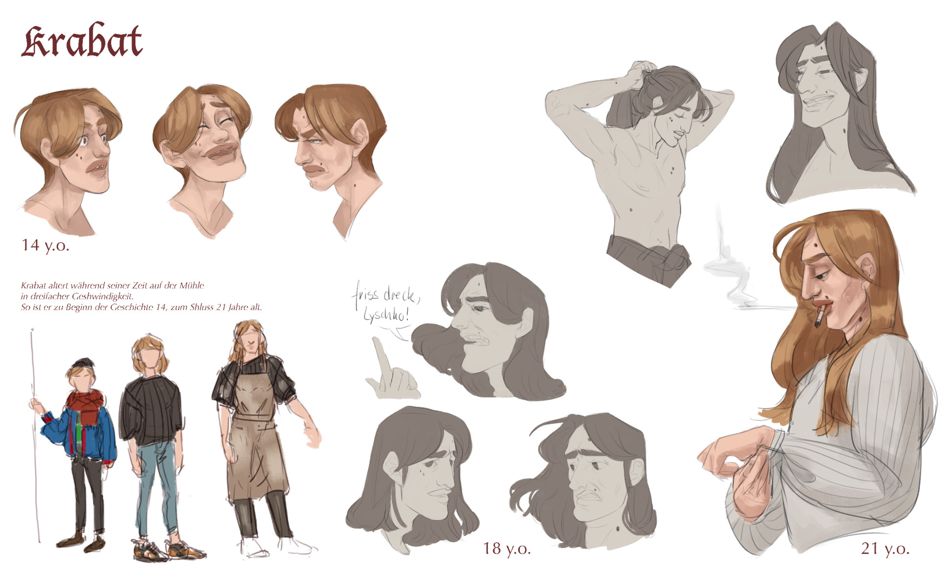 Franziska Reichert - Character Design for "Krabat" by Otfried Preußler